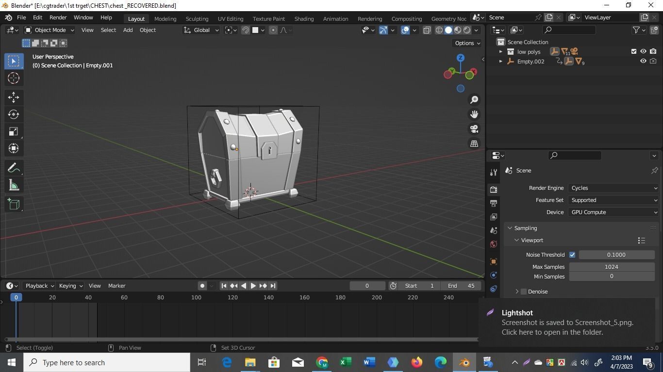 3D model Low Poly Treasure Chest Game Asset with 2K Textures VR / AR ...