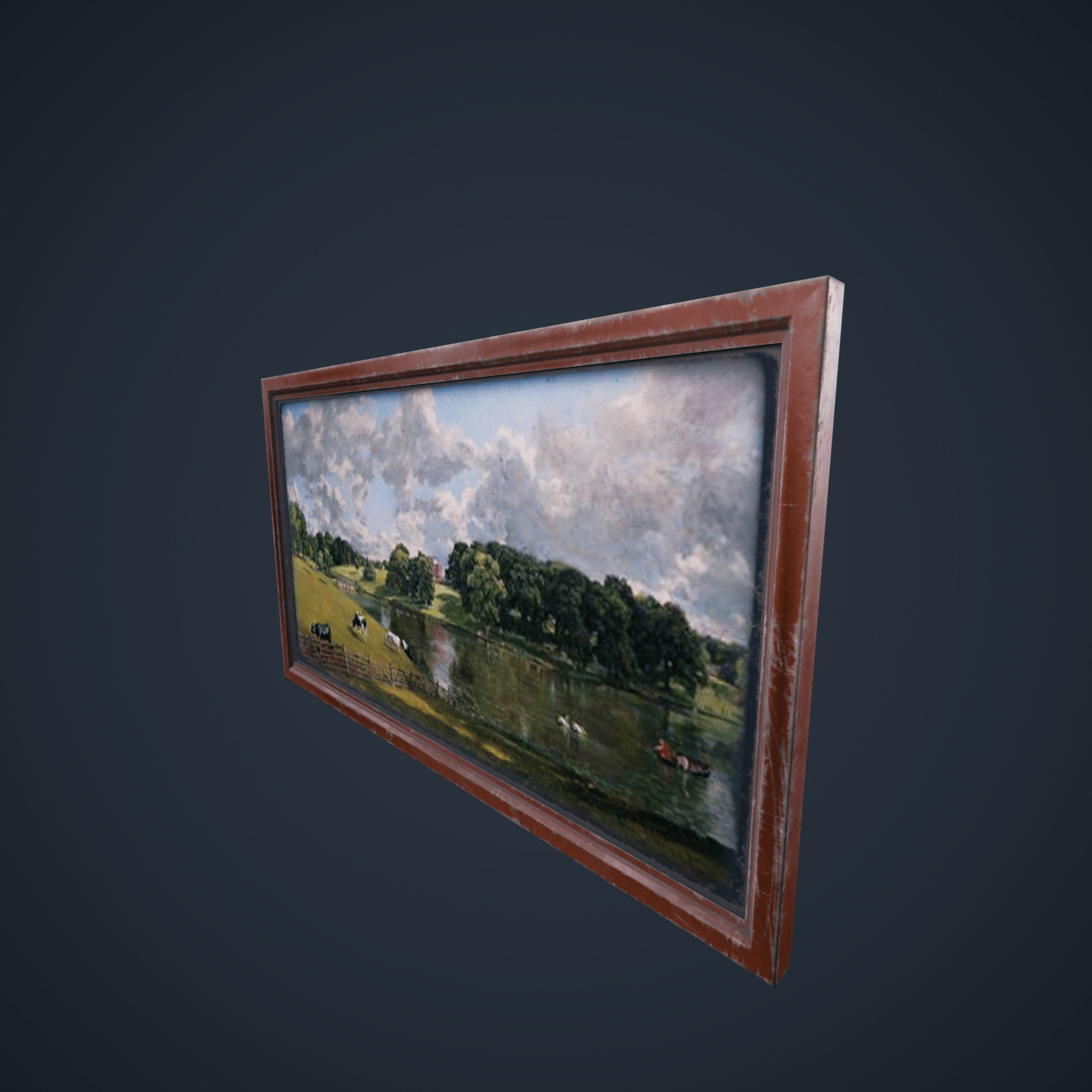 3D model Old paints frame Wood HDRP Antique VR / AR / low-poly | CGTrader
