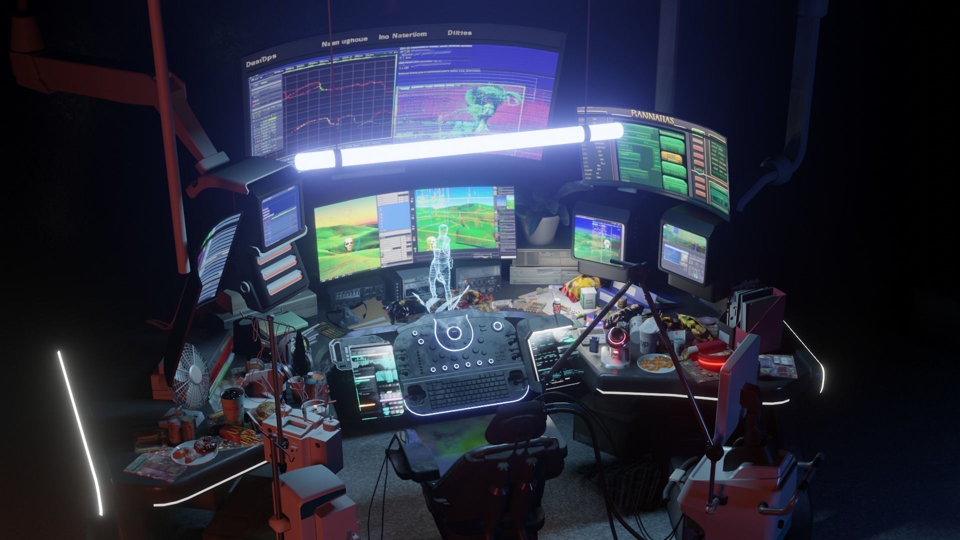 Cyberpunk Hacker Room 3D model | CGTrader