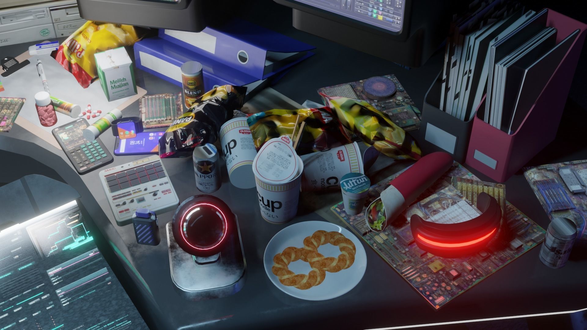 Cyberpunk Hacker Room 3D model | CGTrader