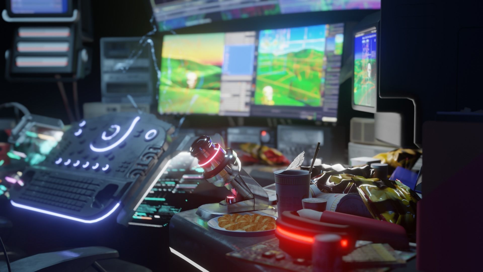 Cyberpunk Hacker Room 3D model | CGTrader