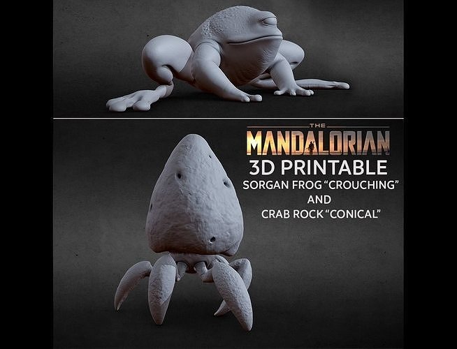 3D PRINTABLE CRAB ROCK CONIC AND SORGAN FROG CROUCH MANDALORIAN 3D ...