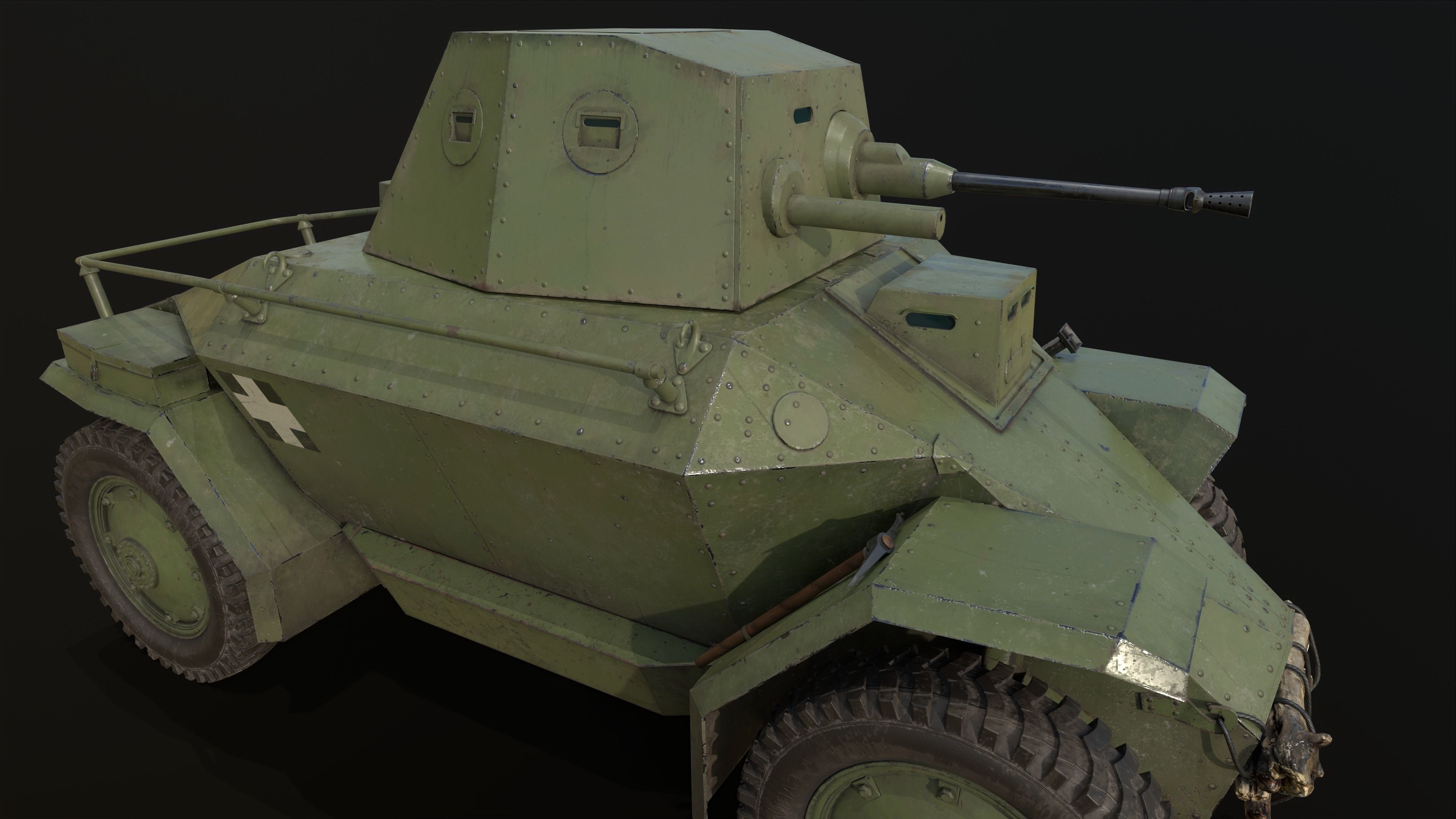 3D model 39M Csaba Armoured Car low poly VR / AR / low-poly | CGTrader
