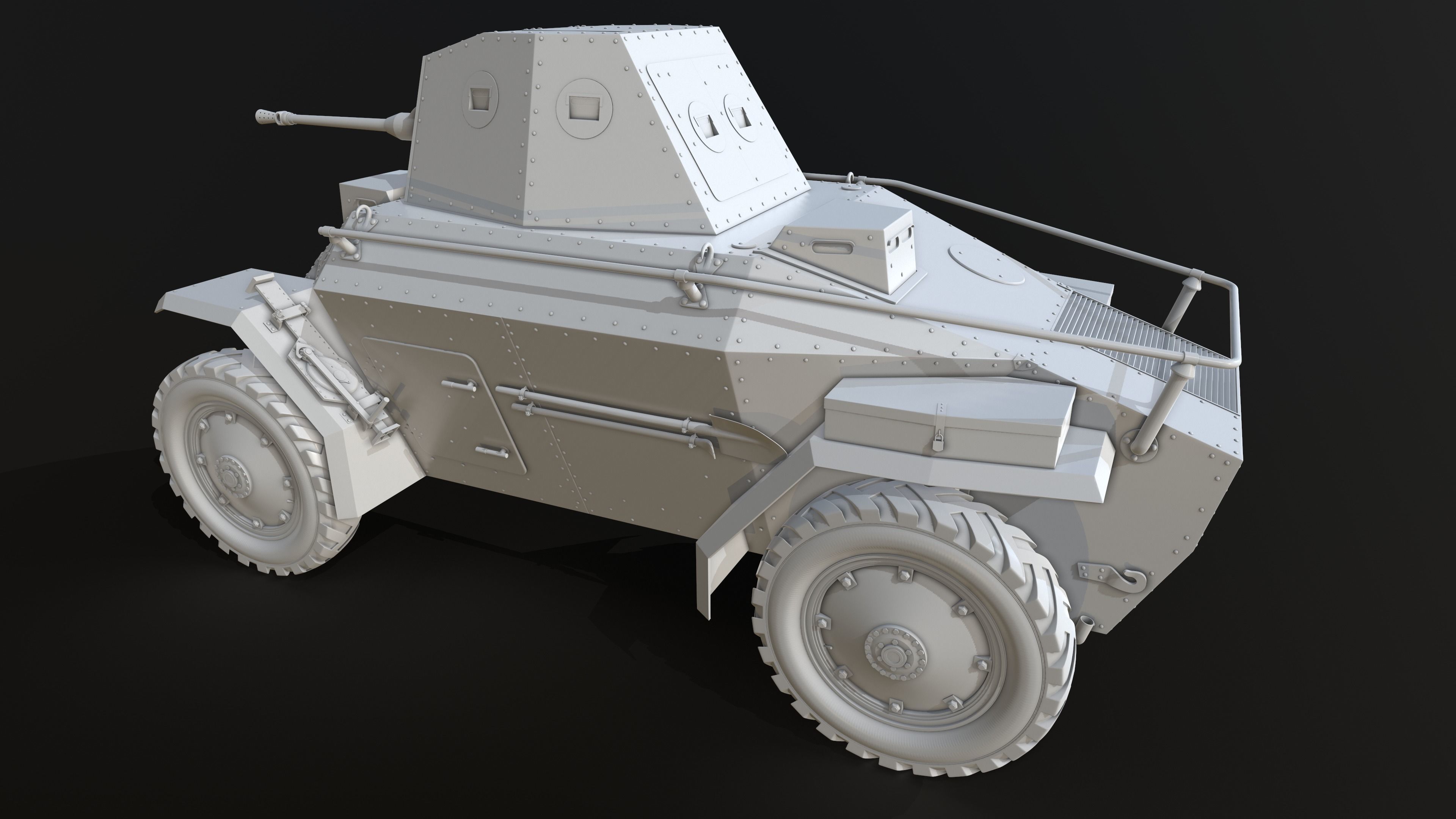 3D model 39M Csaba Armoured Car low poly VR / AR / low-poly | CGTrader