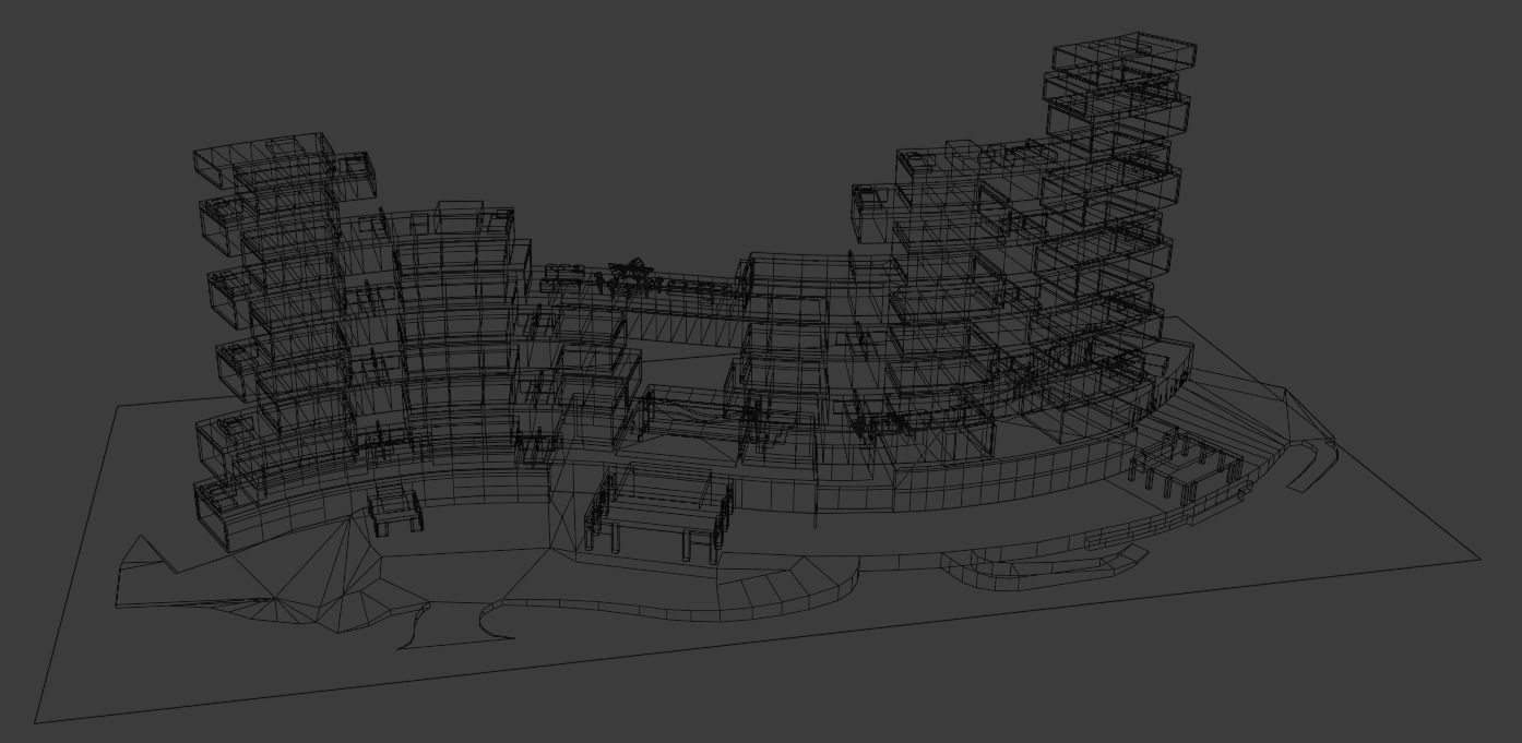 3D model The Royal Atlantis Residences Dubai 3D low-poly model VR / AR ...