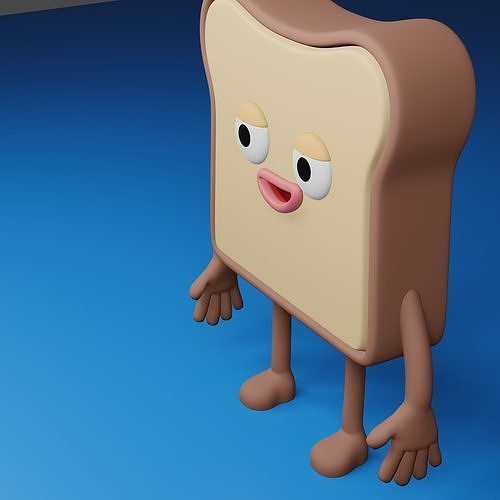 Cartoon Bread free 3D model animated | CGTrader