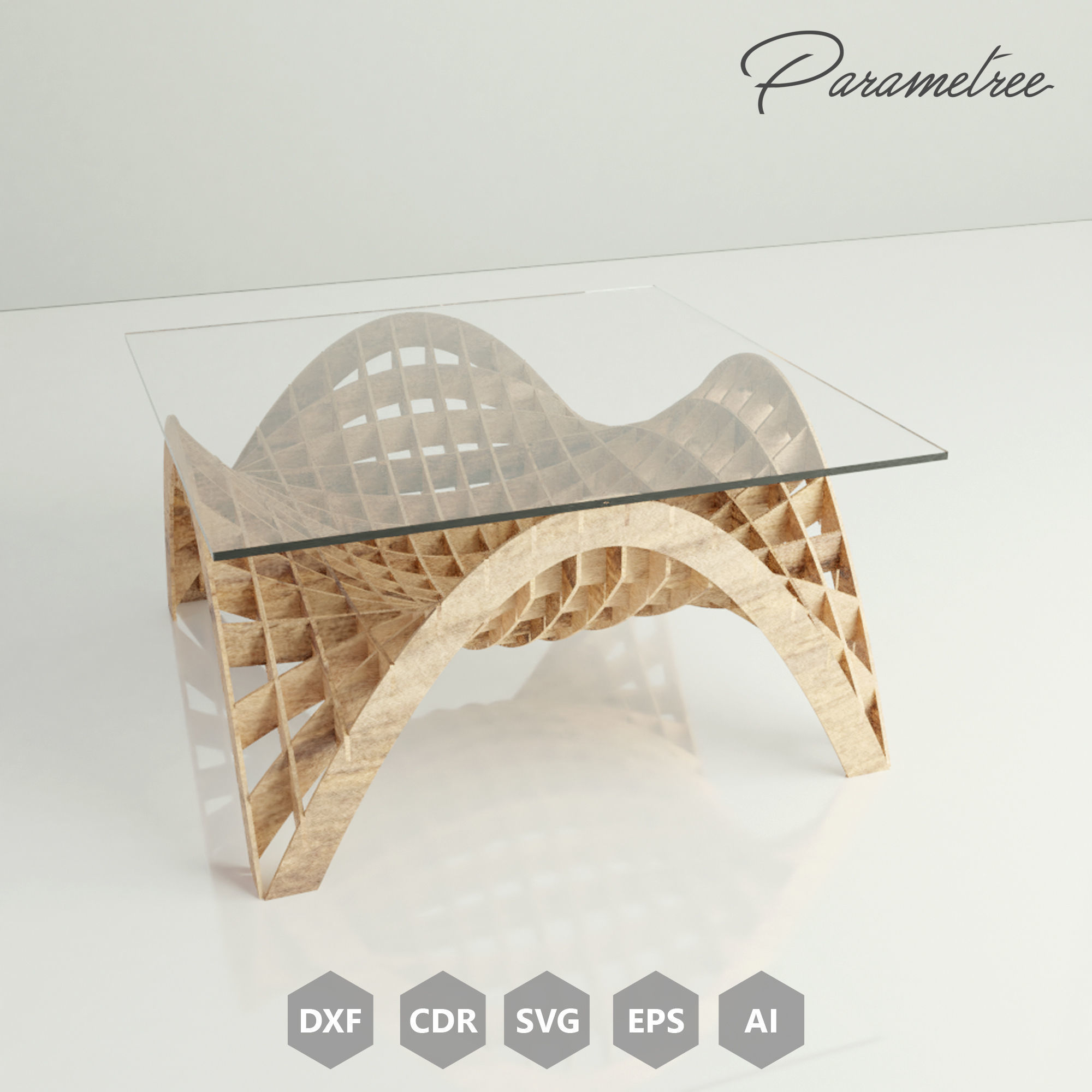 Parametric Coffee Table Waffle CNC Plans DXF Files 3D model | CGTrader