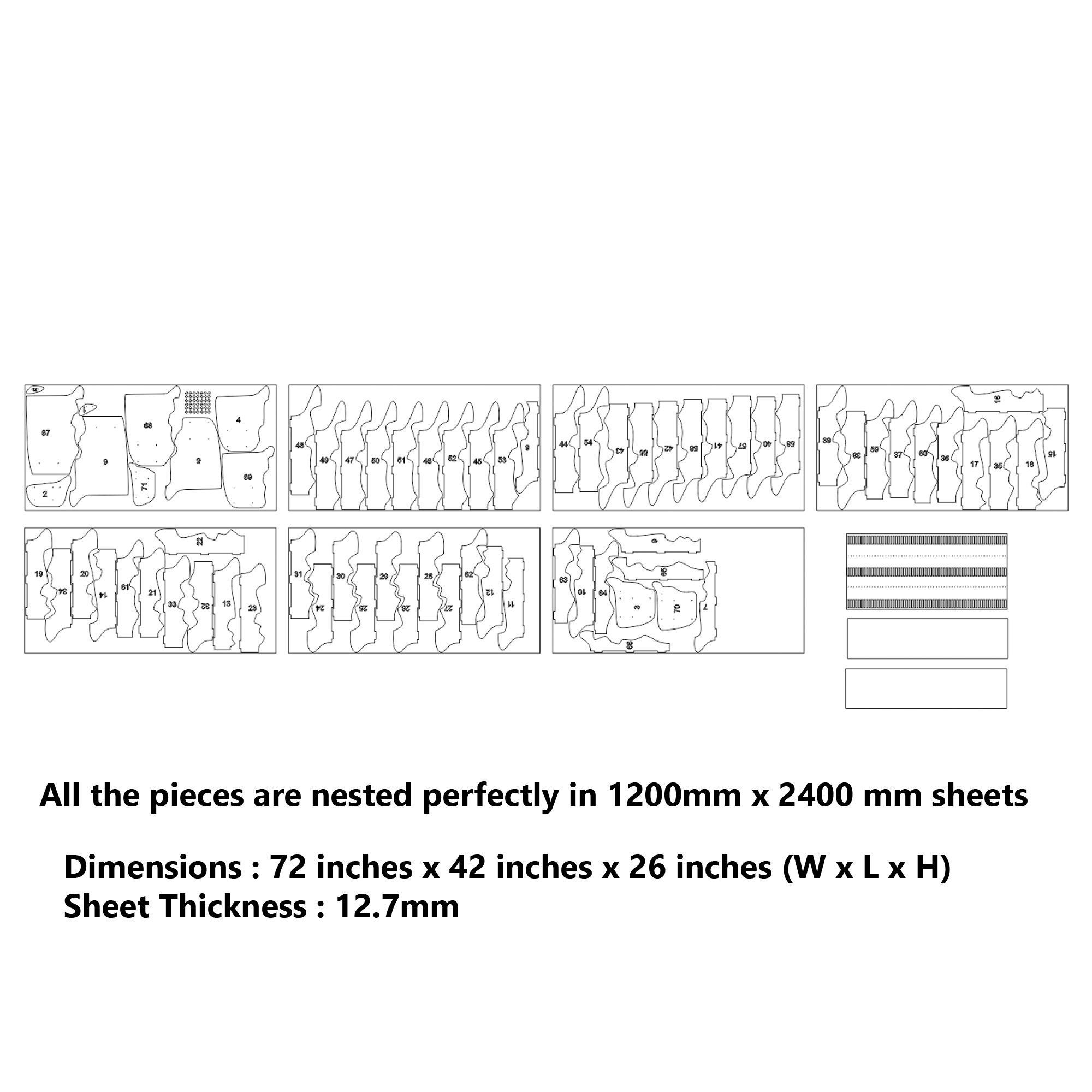 Parametric Counter waft 2 DXF files cnc plans 3D model | CGTrader