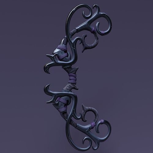 3D model Game Ready Fantasy Bow Asset Low Poly VR / AR / low-poly ...