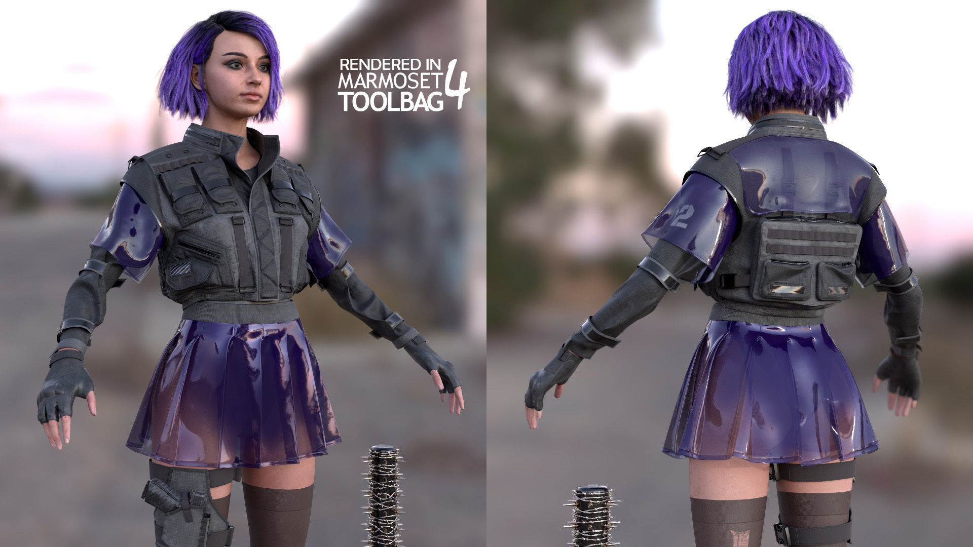 3D model Dangerous Girl - Modular - Rigged - Animated VR / AR / low ...