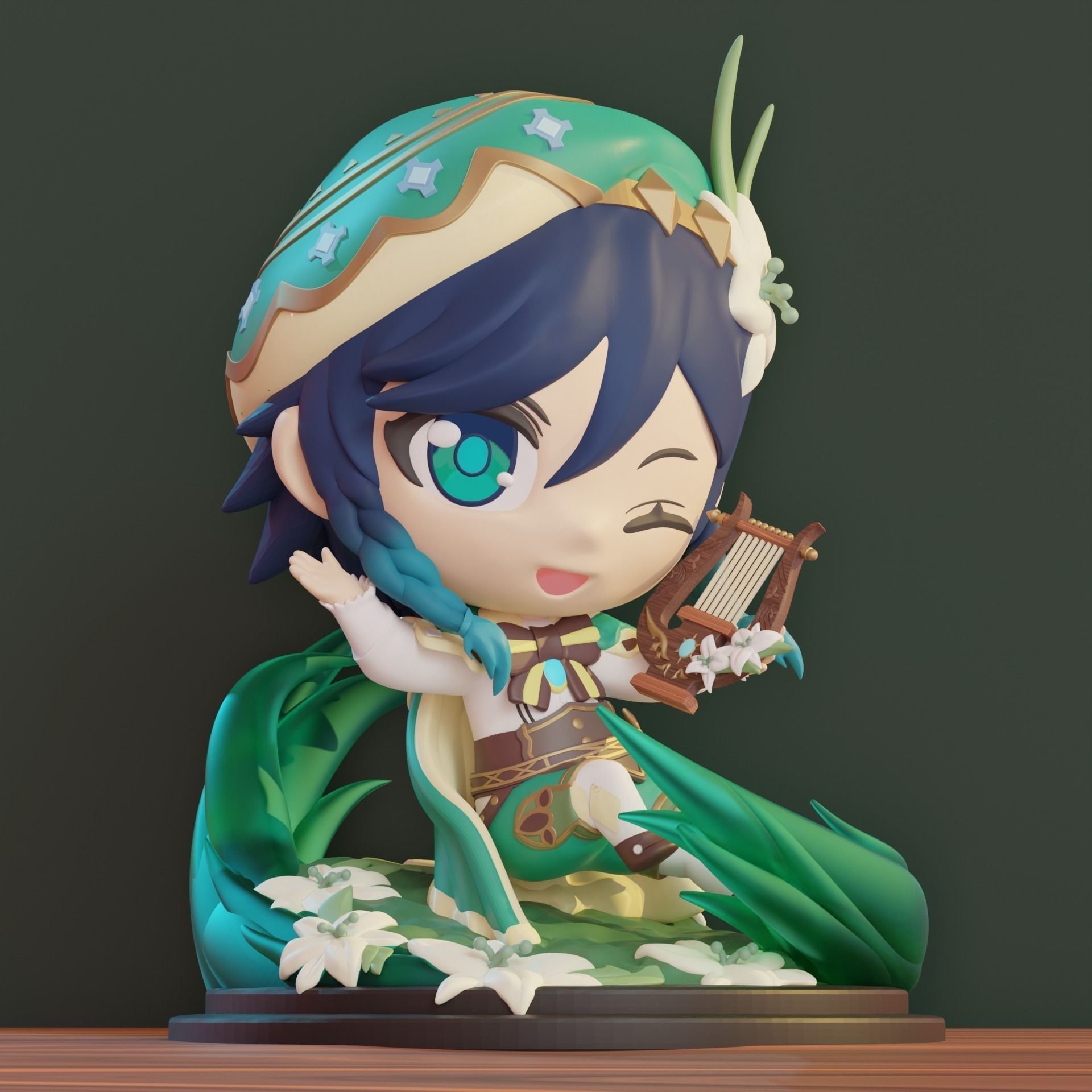 VENTI - GENSHIN IMPACT - ESTILO CHIBI 3D model 3D printable | CGTrader