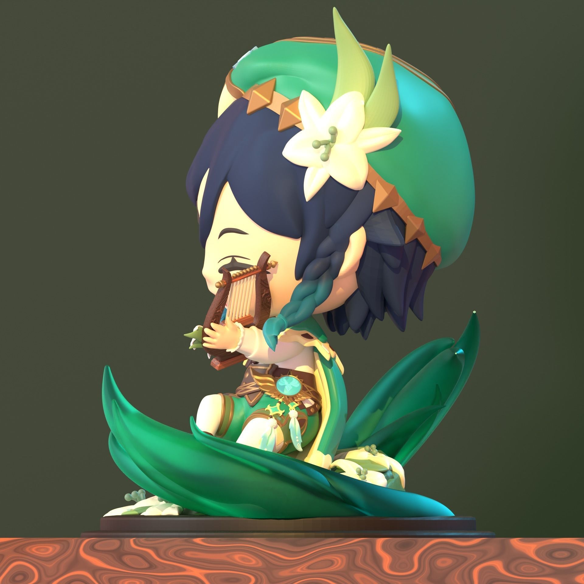 VENTI - GENSHIN IMPACT - ESTILO CHIBI 3D model 3D printable | CGTrader