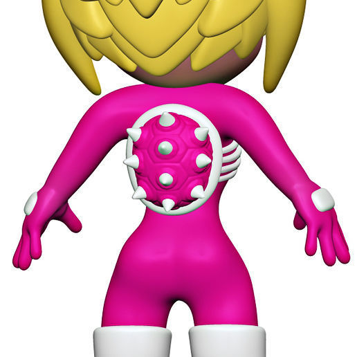 Bowsette Venomized Symbiote fan art mashup fusion chibi 3D model 3D ...