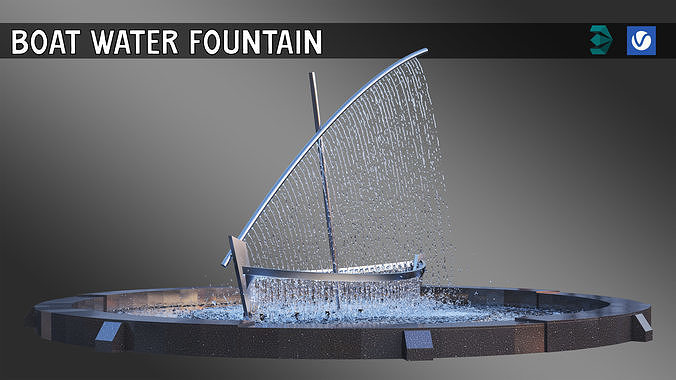 Boat Water Fountain 3D model | CGTrader