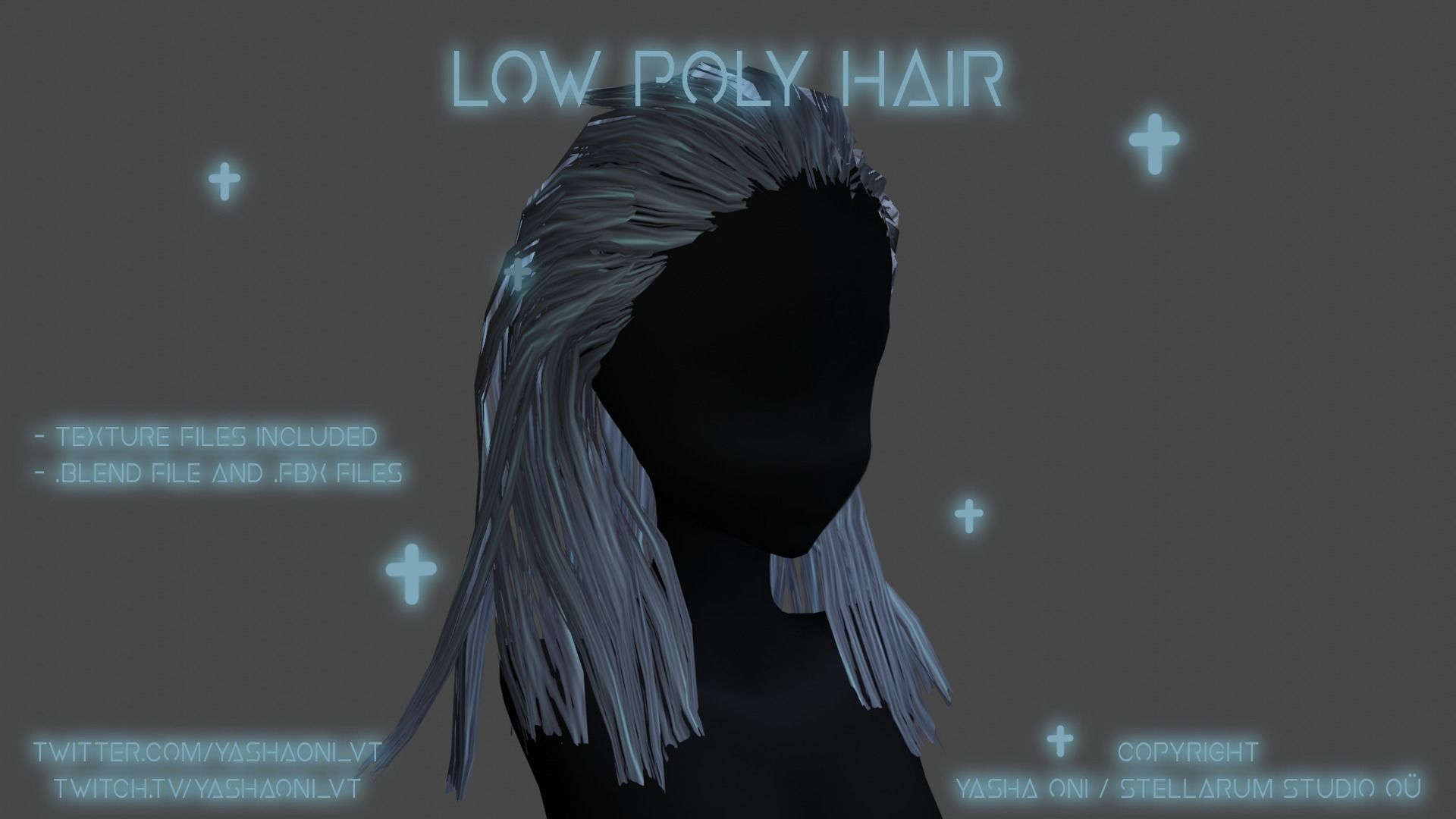 3D model Lowpoly hair VR / AR / low-poly | CGTrader