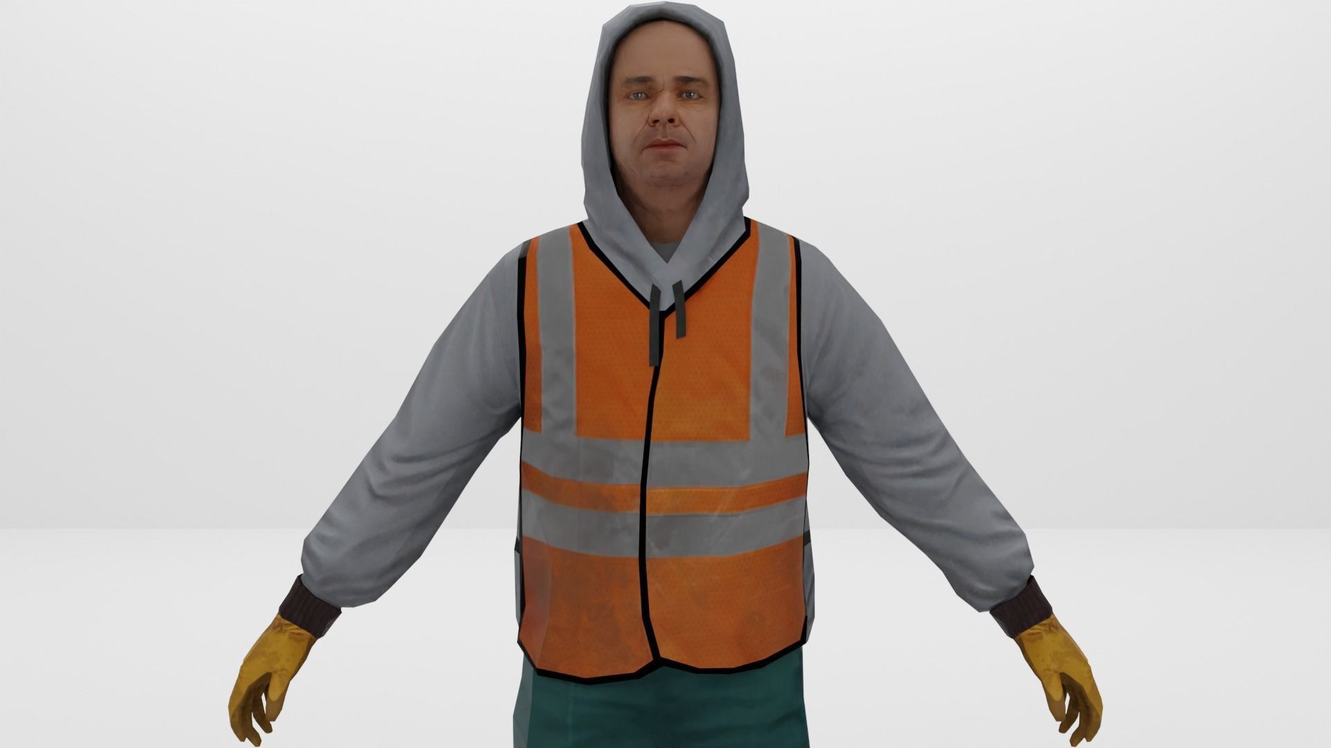 3D model Garbage Worker Pack Low-poly 3D model VR / AR / low-poly ...