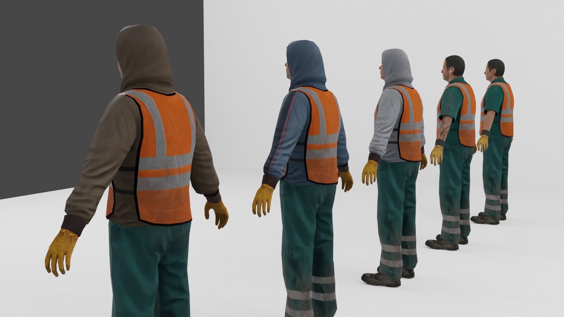 3D model Garbage Worker Pack Low-poly 3D model VR / AR / low-poly ...
