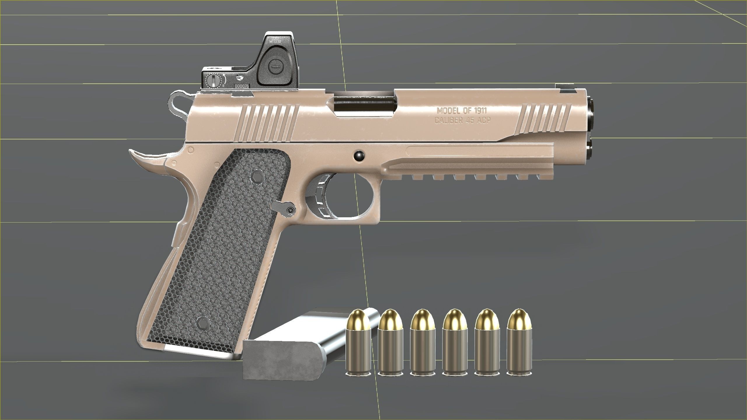3D model Colt 1911 45 ACP with RMR VR / AR / low-poly | CGTrader