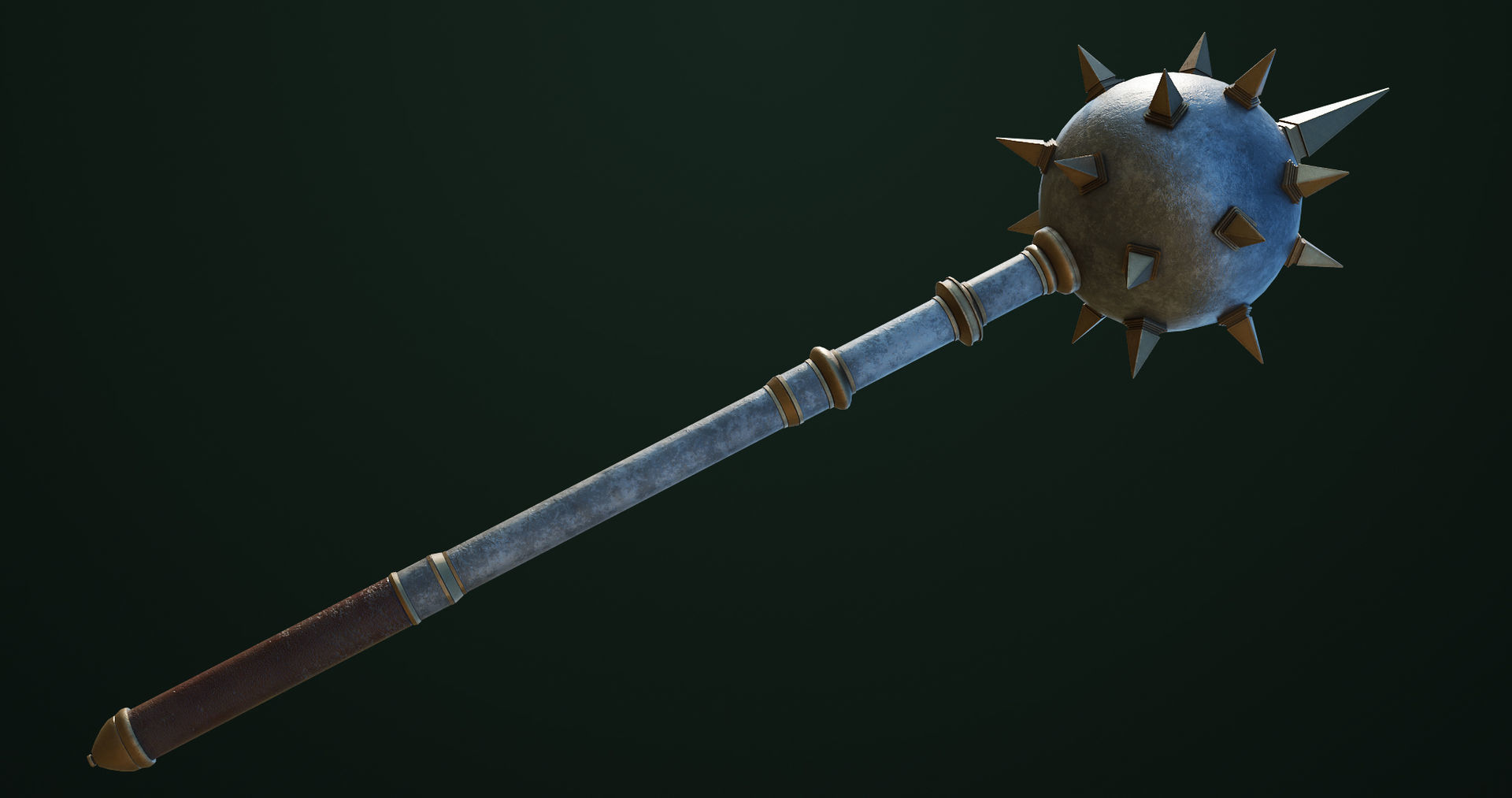 3D model Old Medieval Mace 01 All PBR Unity UE Textures VR / AR / low ...