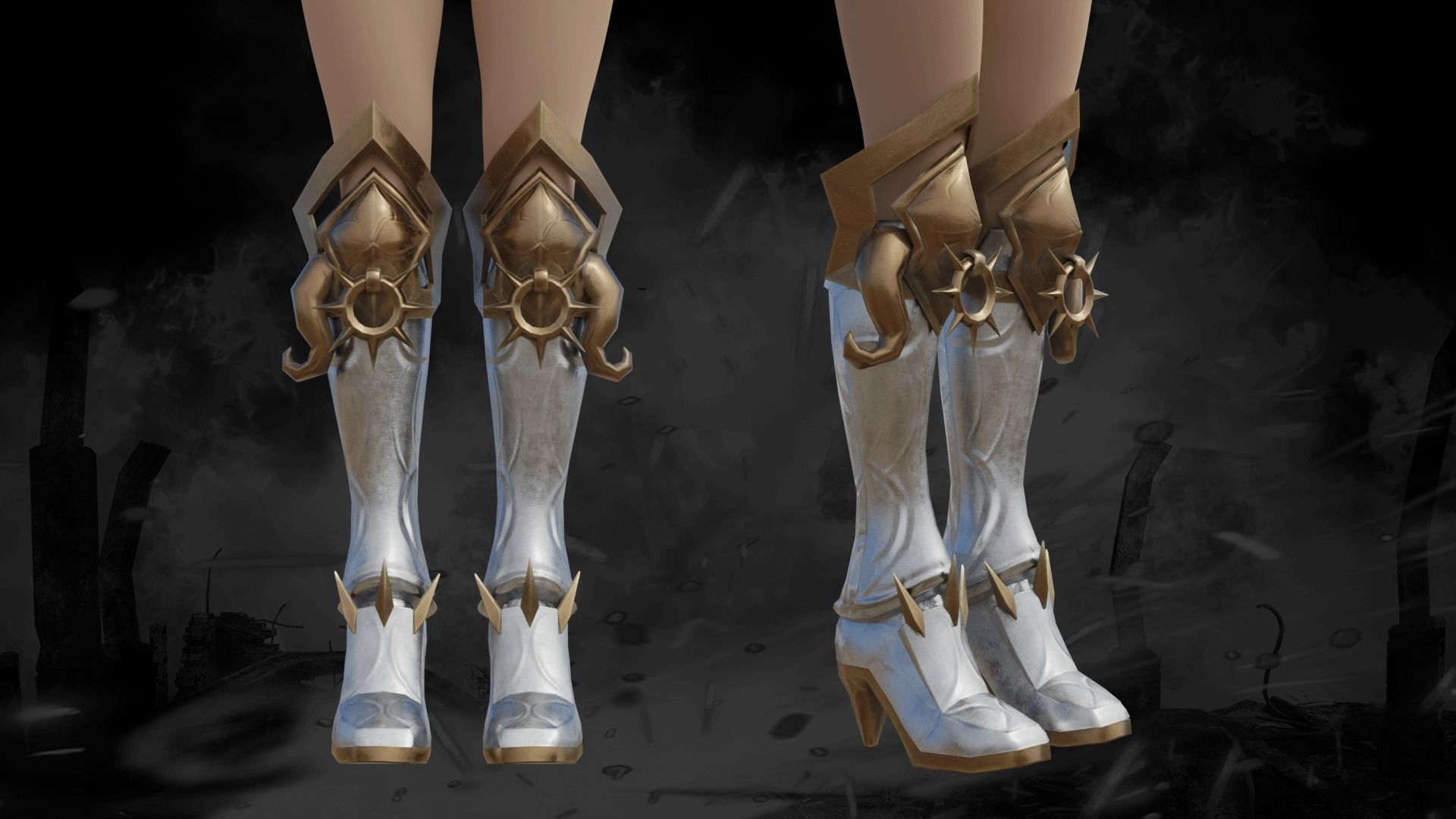 3D model Tank leg armor female lowpoly game asset VR / AR / low-poly ...