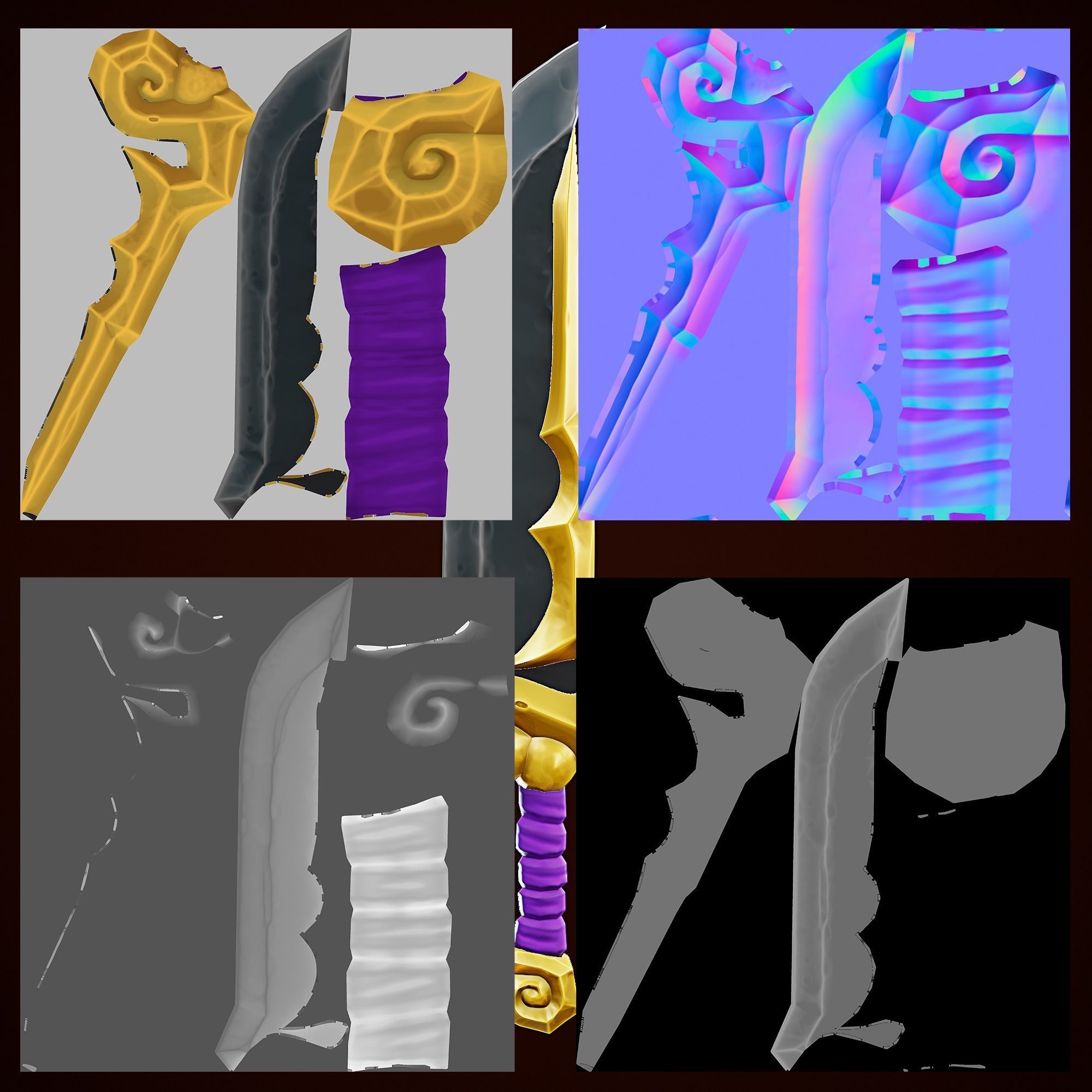3D model Stylize Sword With Gold VR / AR / low-poly | CGTrader