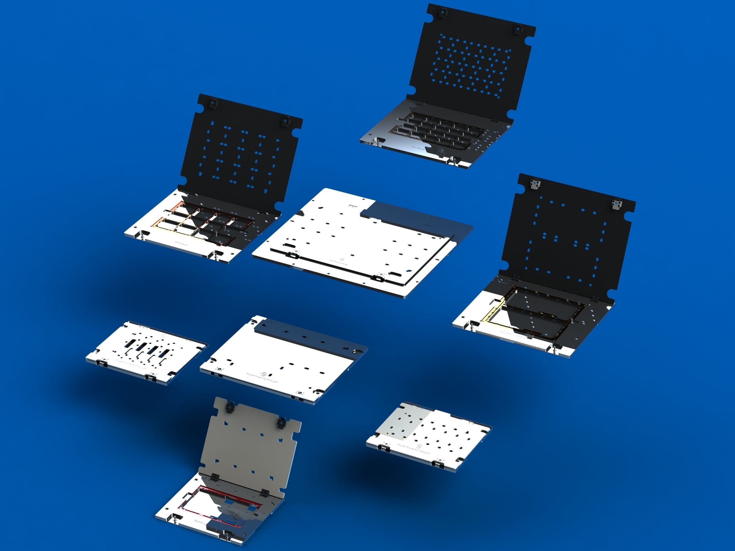 Standard Aluminium PCB Router Fixture 3D model rigged | CGTrader