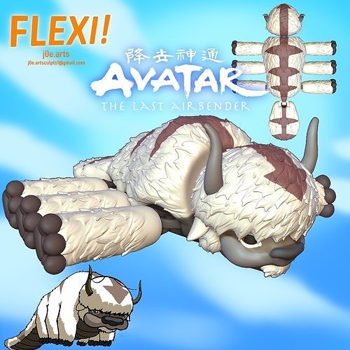 FLEXI Appa from Avatar the Last Airbender Print in place 3D model 3D ...