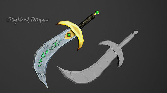 3D model Stylised Dagger VR / AR / low-poly | CGTrader