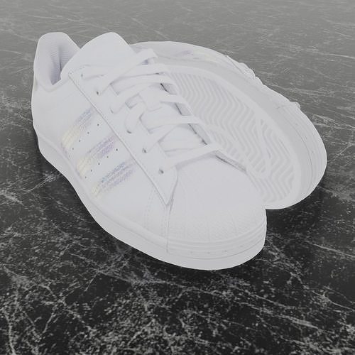 3D model Adidas 3D Shoes - White - SuperStar Series VR / AR / low-poly ...