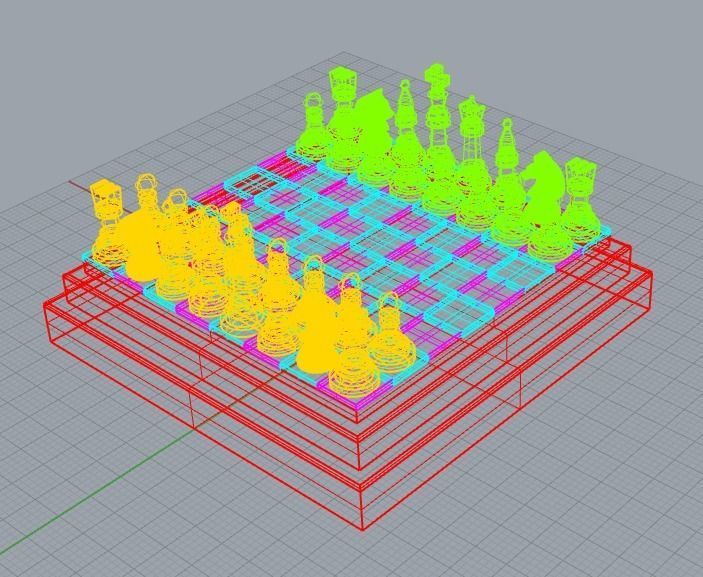 Chess board with stones 3D model | CGTrader