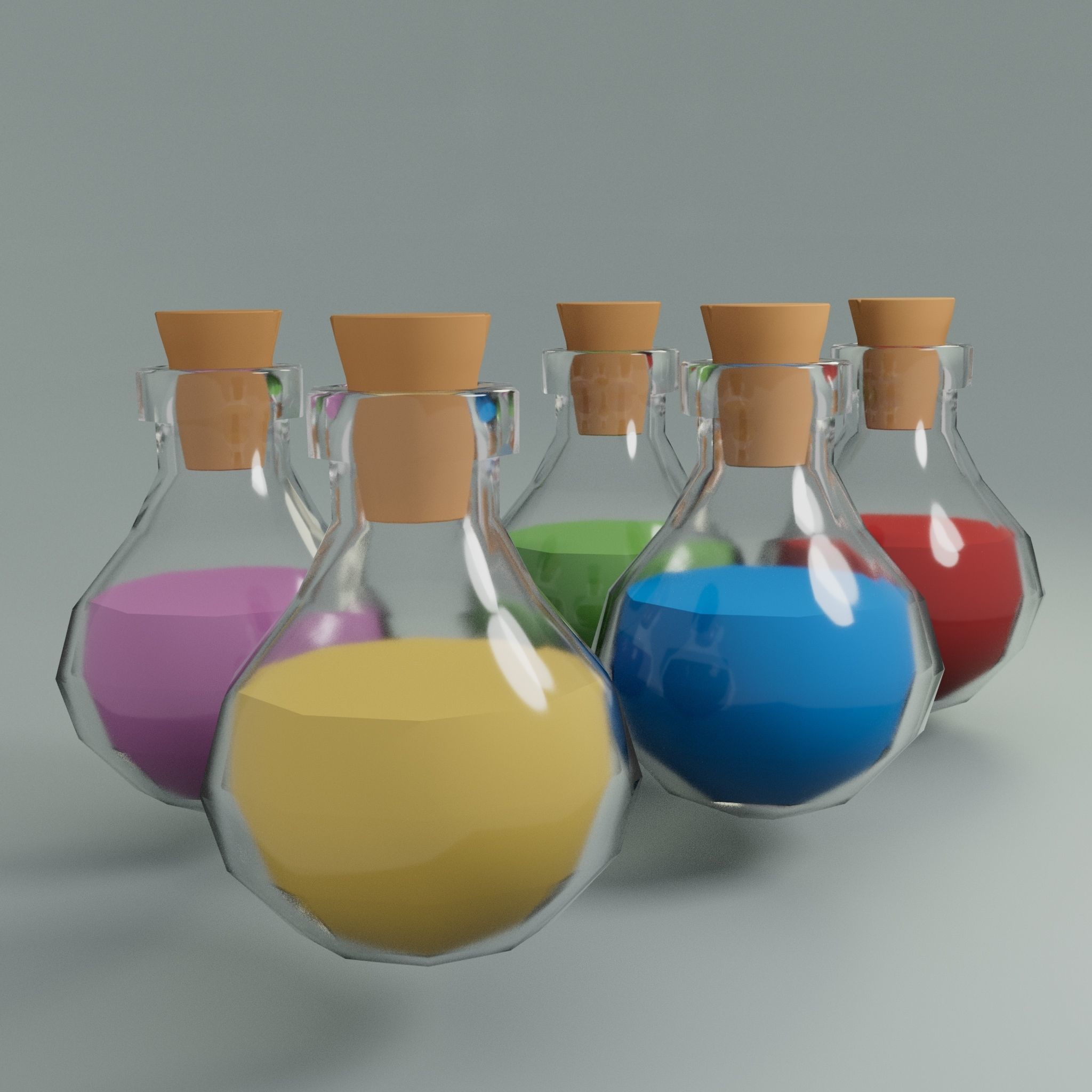 3D model Stylized Potion Bottle - PBR Game Ready Low-poly 3D model VR ...
