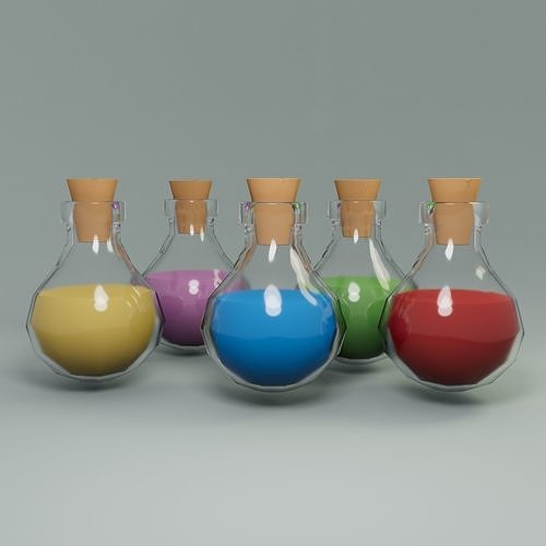 3D model Stylized Potion Bottle - PBR Game Ready Low-poly 3D model VR ...