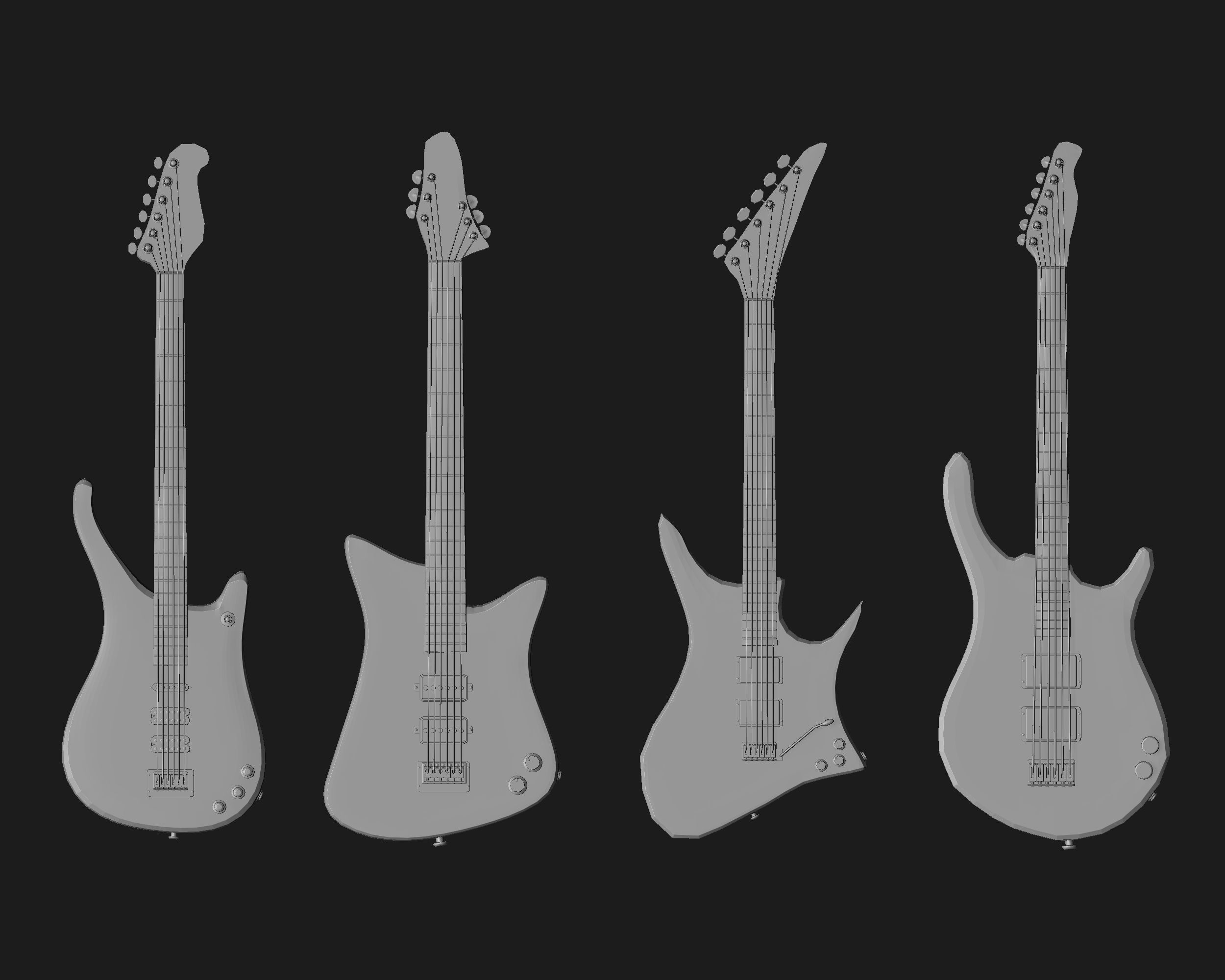30 electric guitar shapes IMM brush Zbrush 3D model | CGTrader