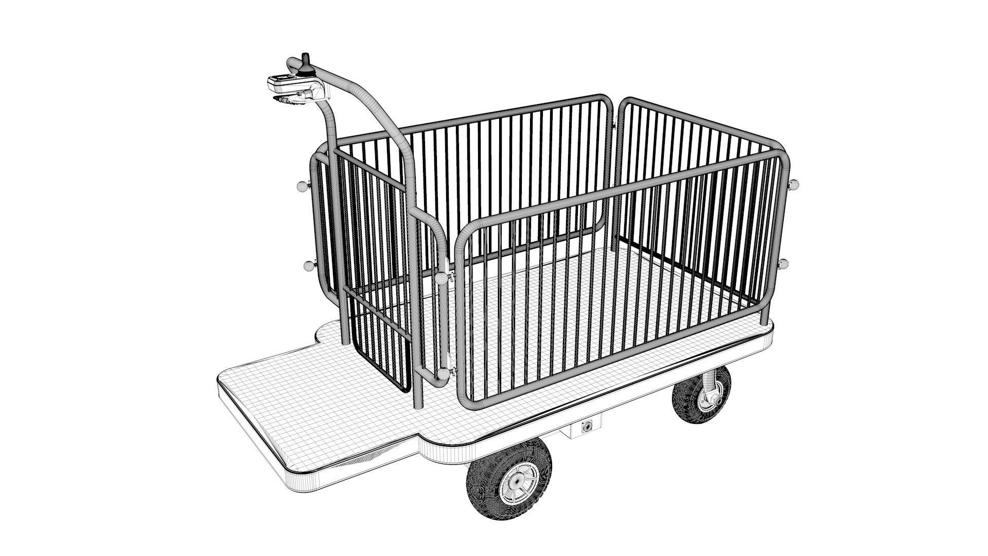 Market Trolley Transport Platform 3D model animated rigged | CGTrader