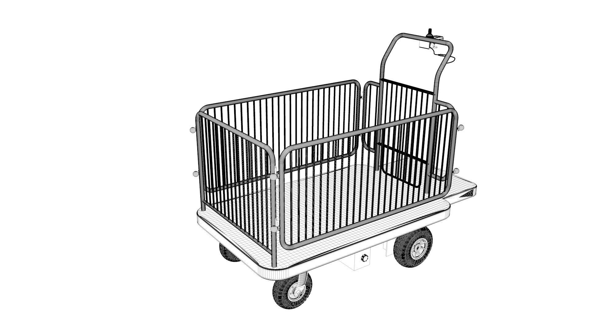 Market Trolley Transport Platform 3D model animated rigged | CGTrader