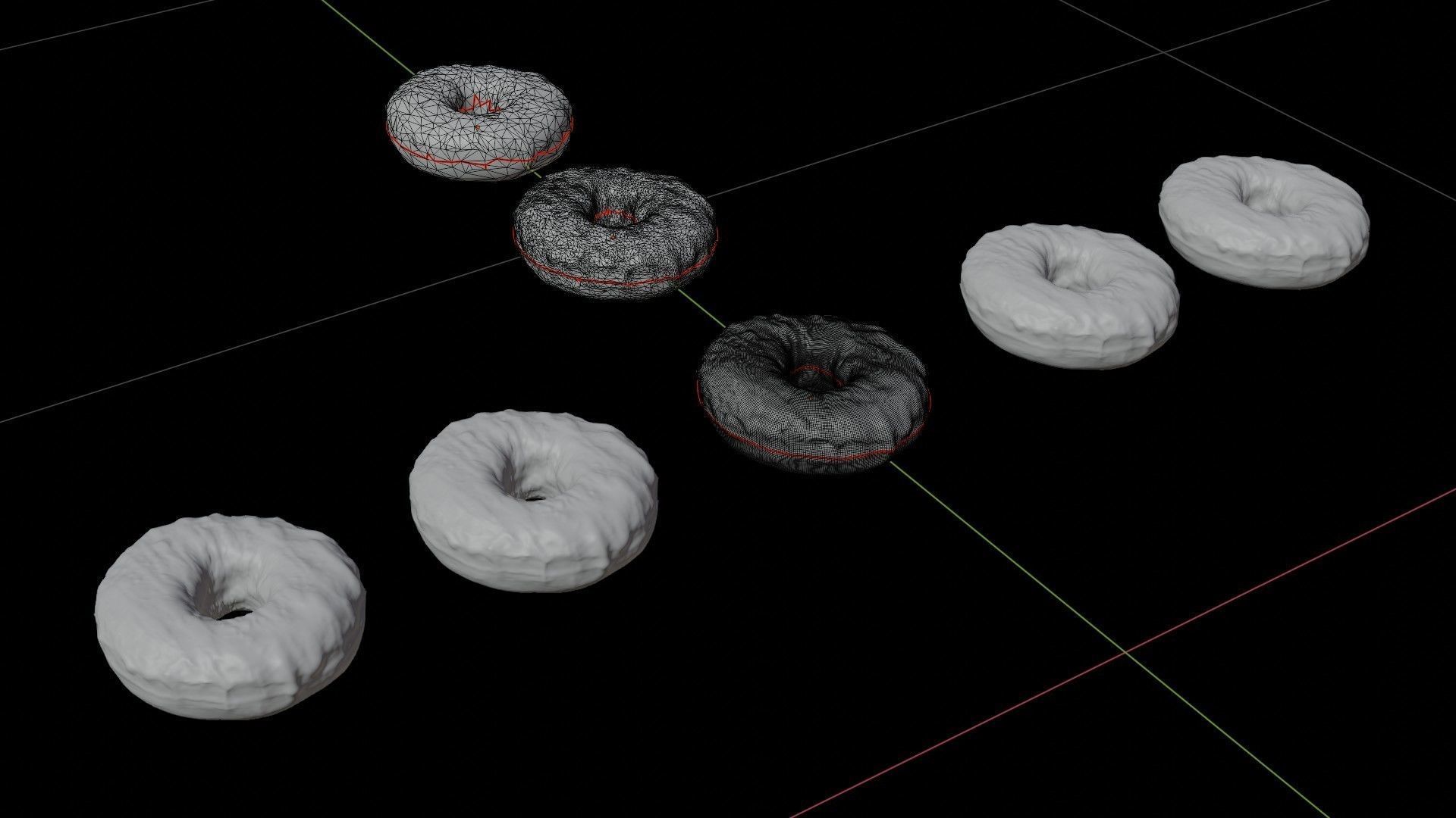 3D model Scanned Donuts 5 flavors 1 high and 2 lowpoly versions VR / AR / low-poly | CGTrader