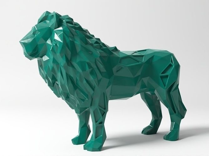 Polygon Lion 3D model 3D printable | CGTrader