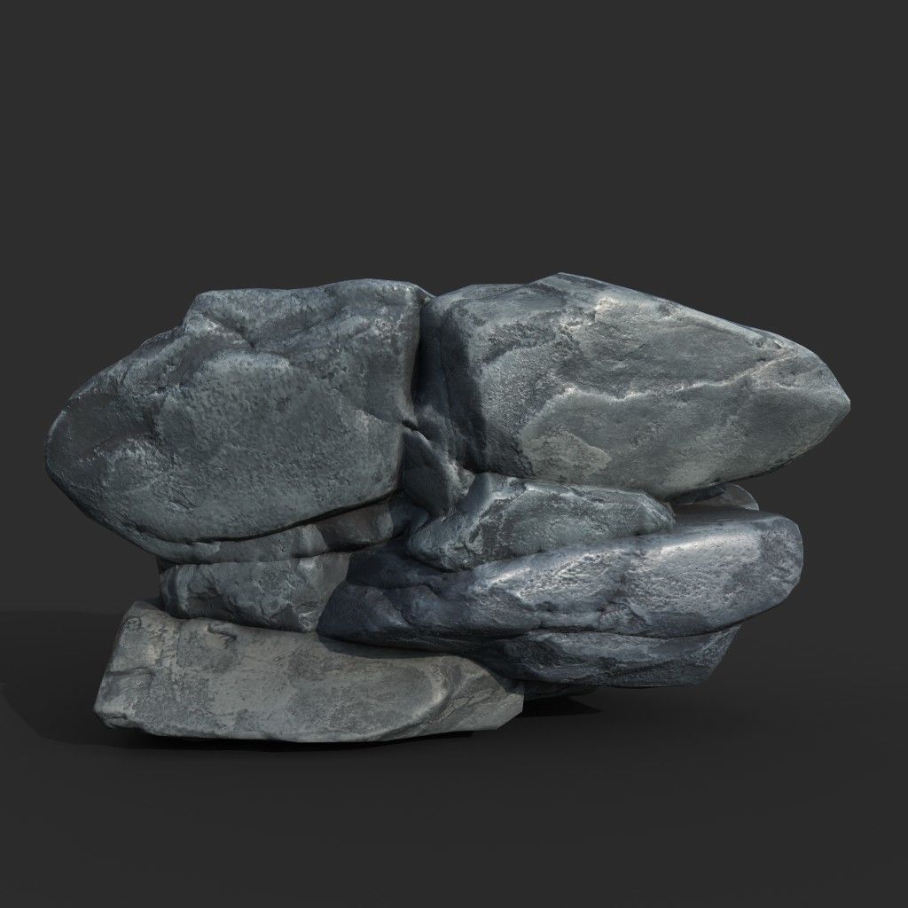 3D model Low poly Boulder Rock 230410 VR / AR / low-poly | CGTrader