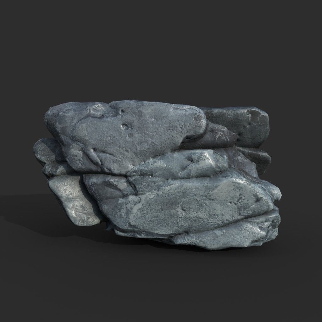 3D model Low poly Boulder Rock 230410 VR / AR / low-poly | CGTrader