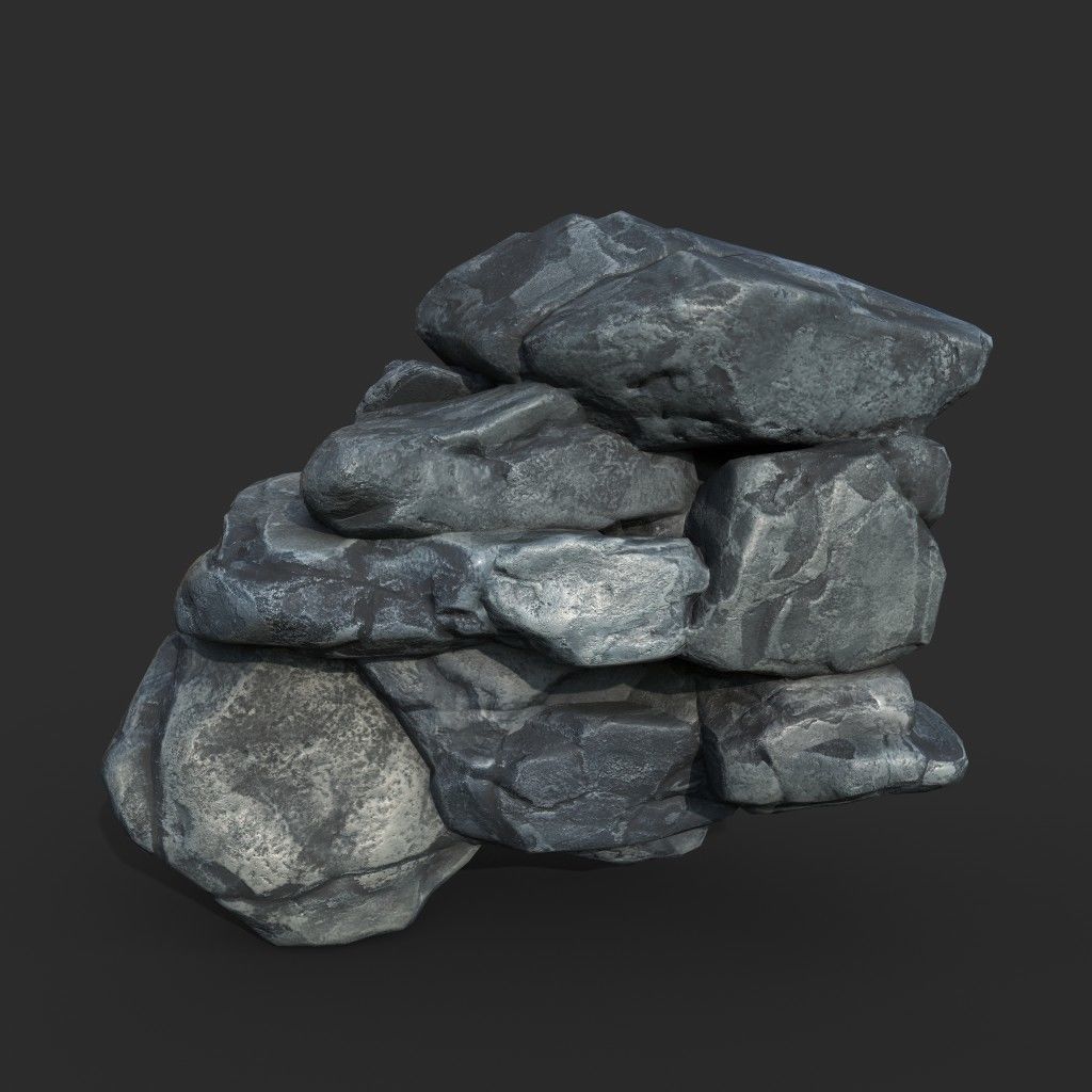 3D model Low poly Boulder Rock 230410 VR / AR / low-poly | CGTrader