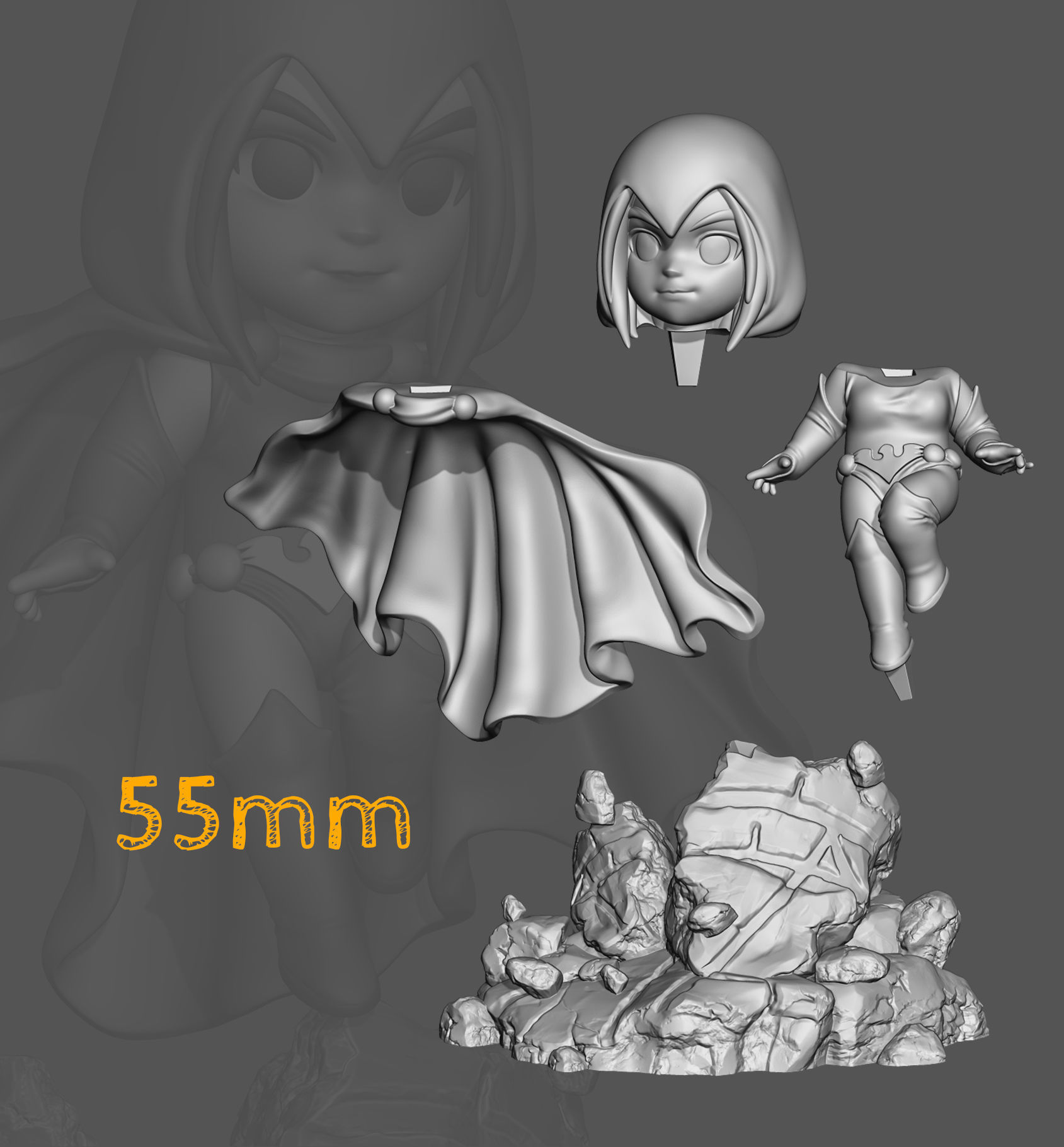 Chibi Raven - Teen Titans 3D model 3D printable | CGTrader