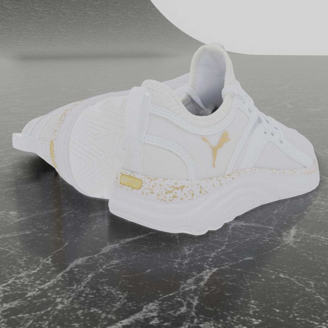 3D model Puma 3D Shoes - White - Soft Ride VR / AR / low-poly | CGTrader
