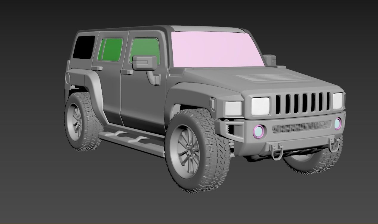 3D model Hummer H3 high Poly Model VR / AR / low-poly | CGTrader