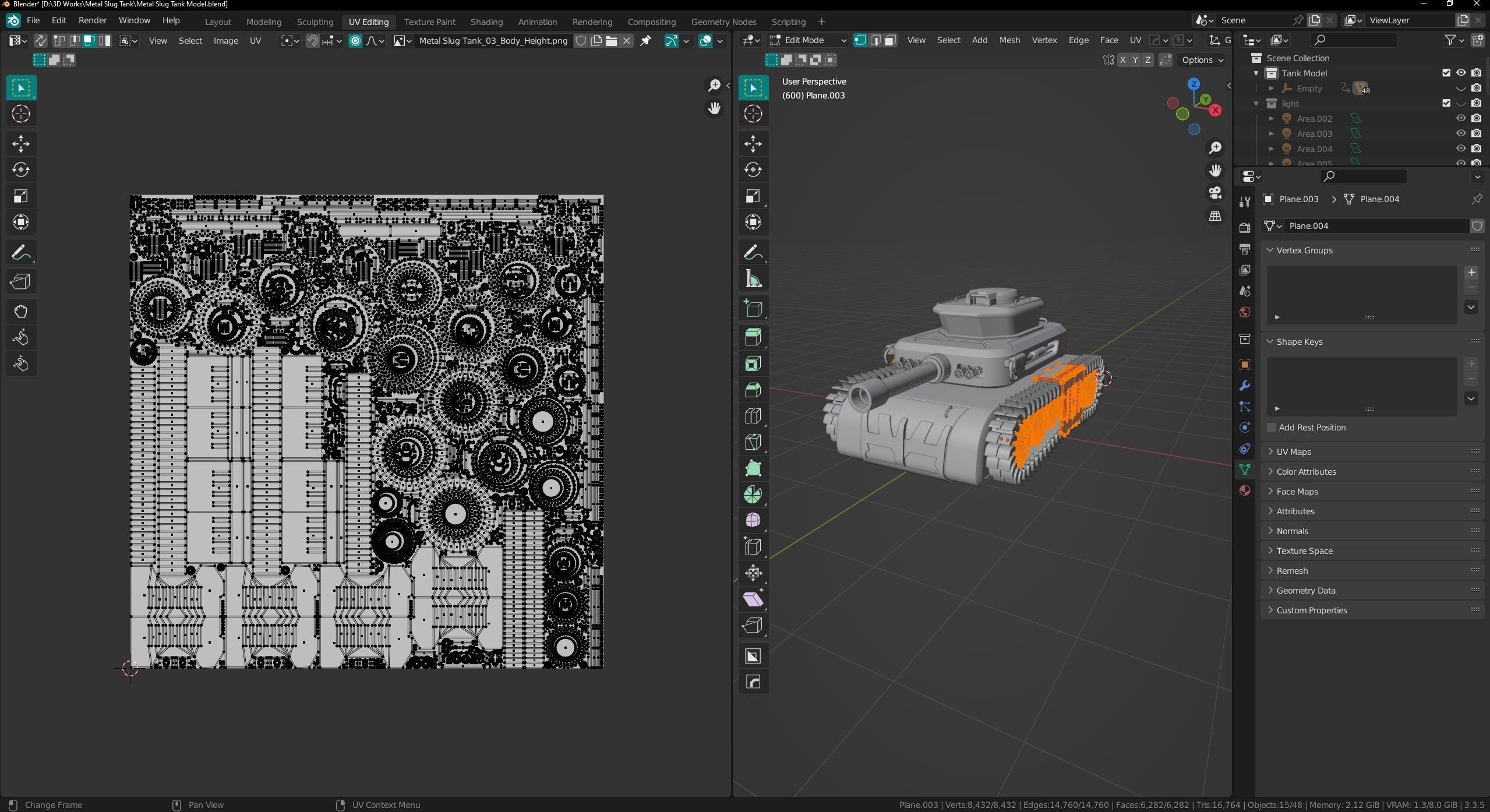 3D model Low Poly Military Tank Game Asset Model with PBR Texture VR ...