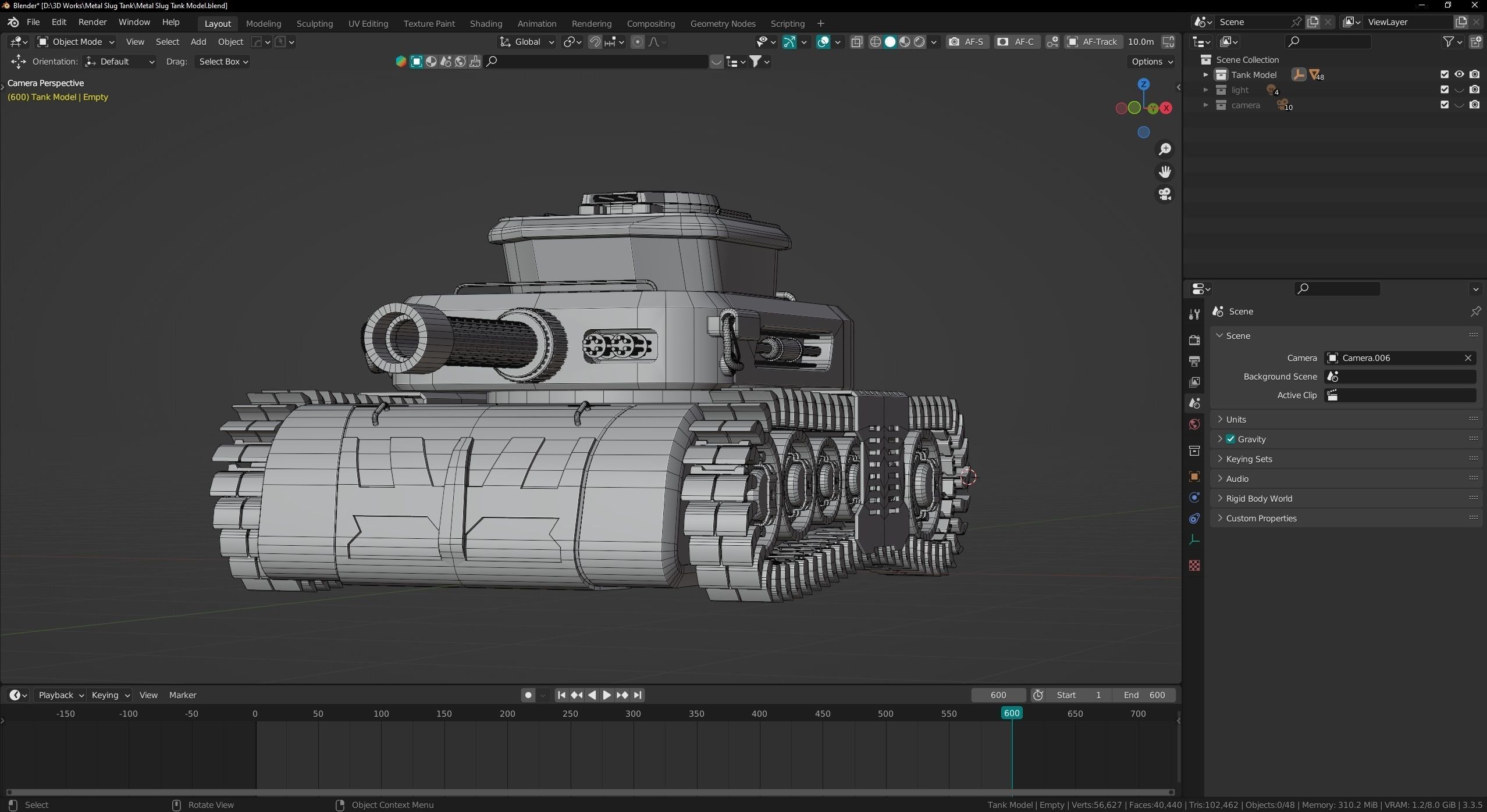 3D model Low Poly Military Tank Game Asset Model with PBR Texture VR ...