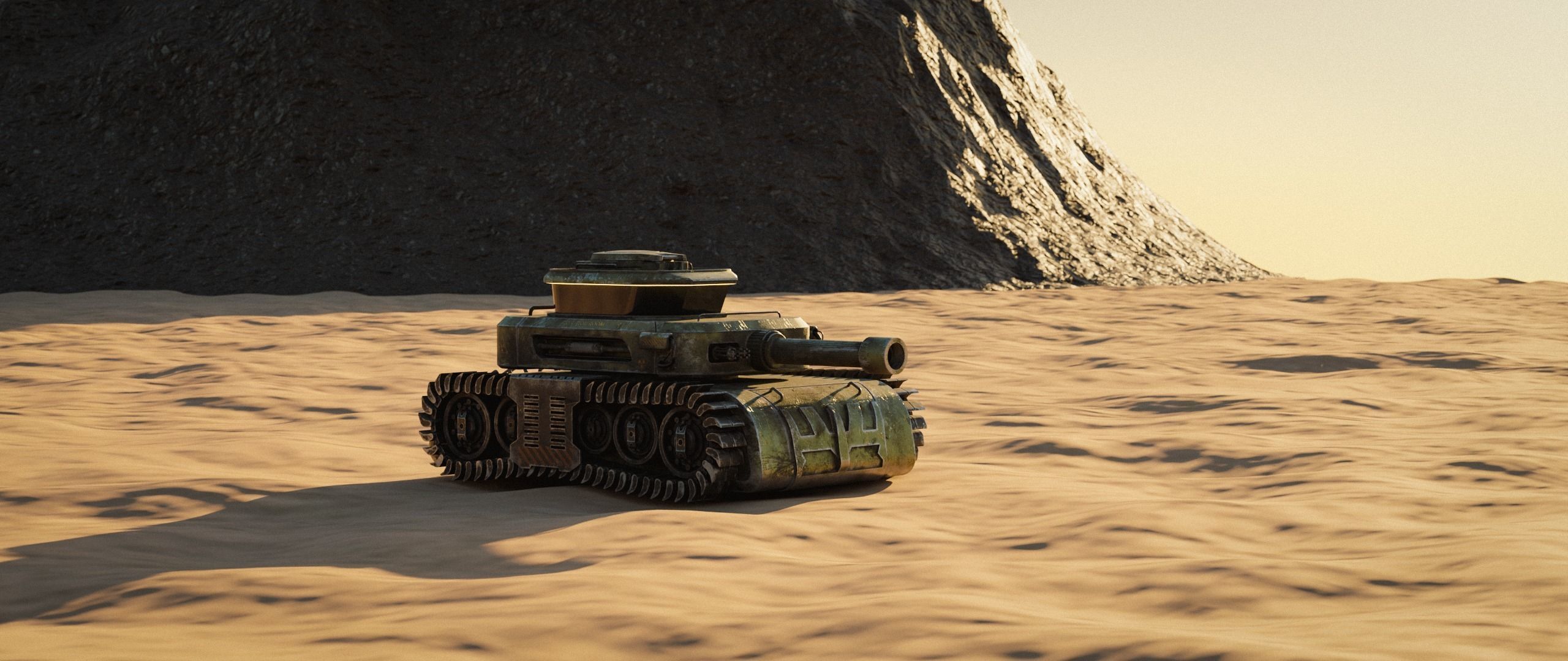 3D model Low Poly Military Tank Game Asset Model with PBR Texture VR ...