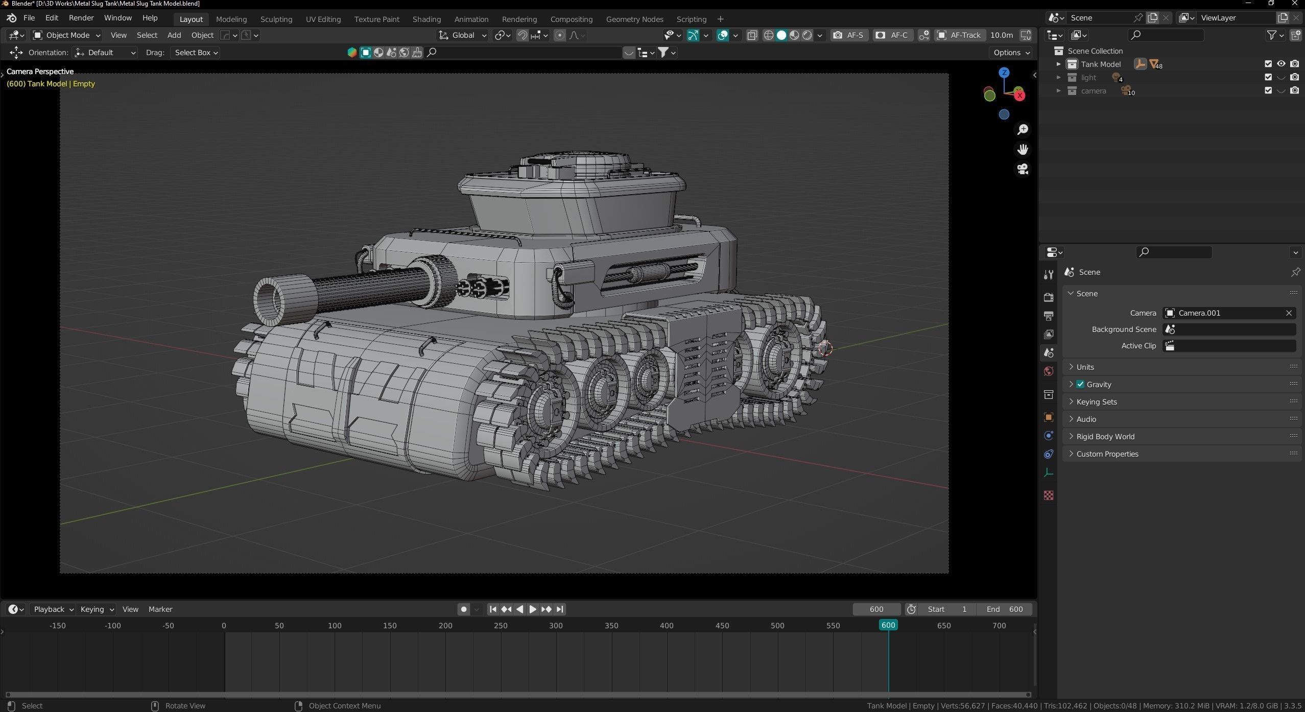 3D model Low Poly Military Tank Game Asset Model with PBR Texture VR ...