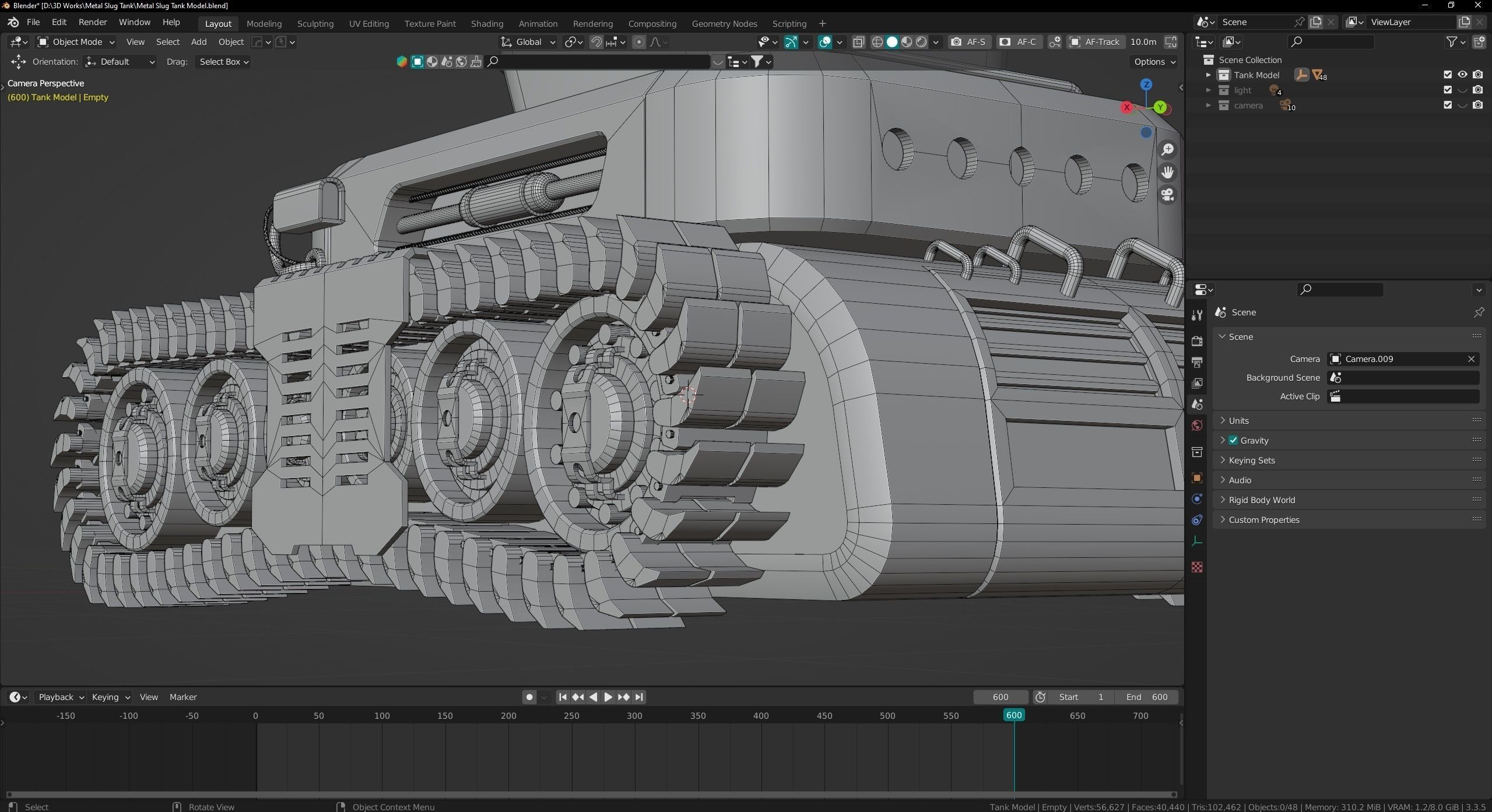 3D model Low Poly Military Tank Game Asset Model with PBR Texture VR ...
