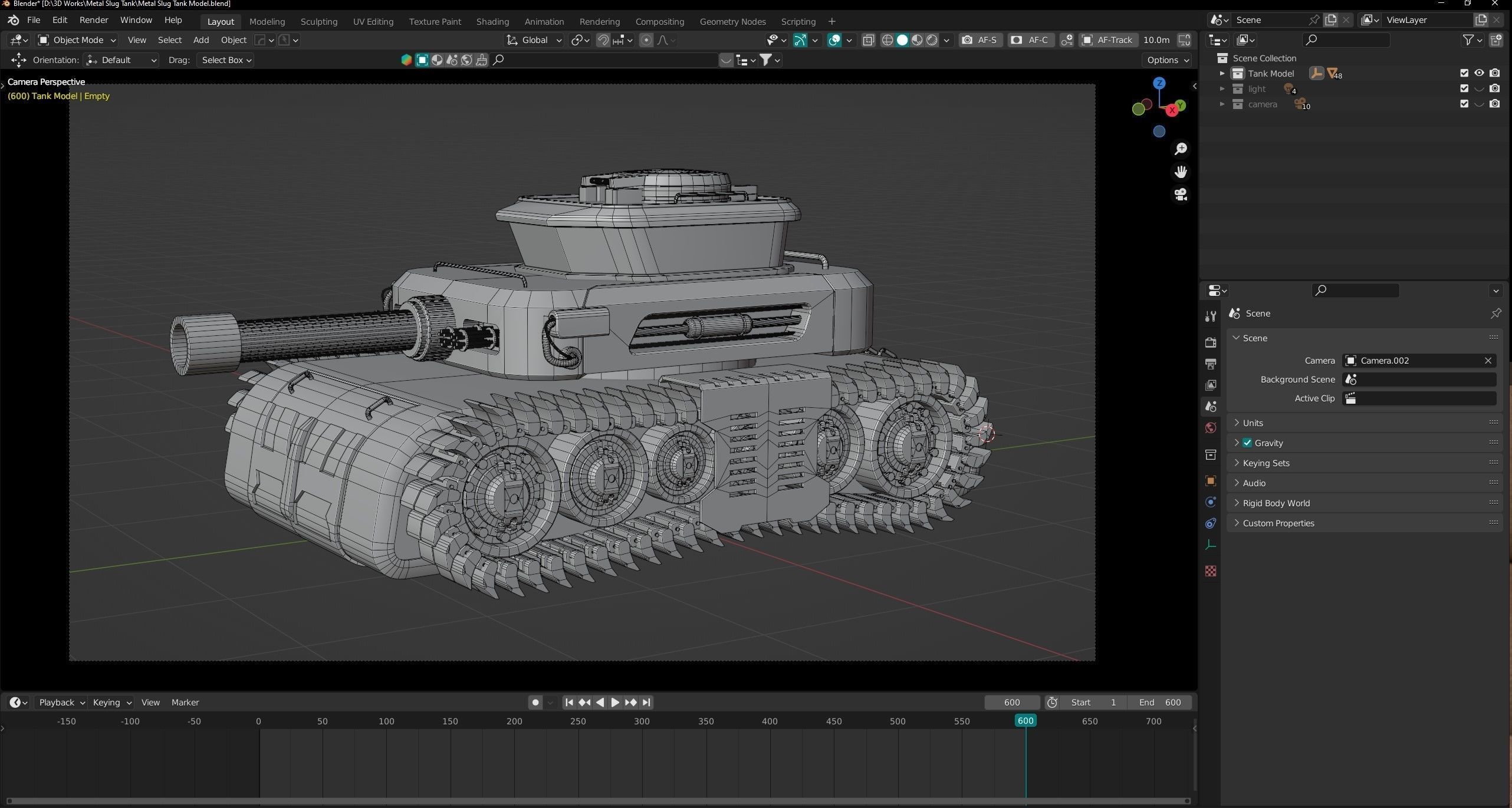 3D model Low Poly Military Tank Game Asset Model with PBR Texture VR ...