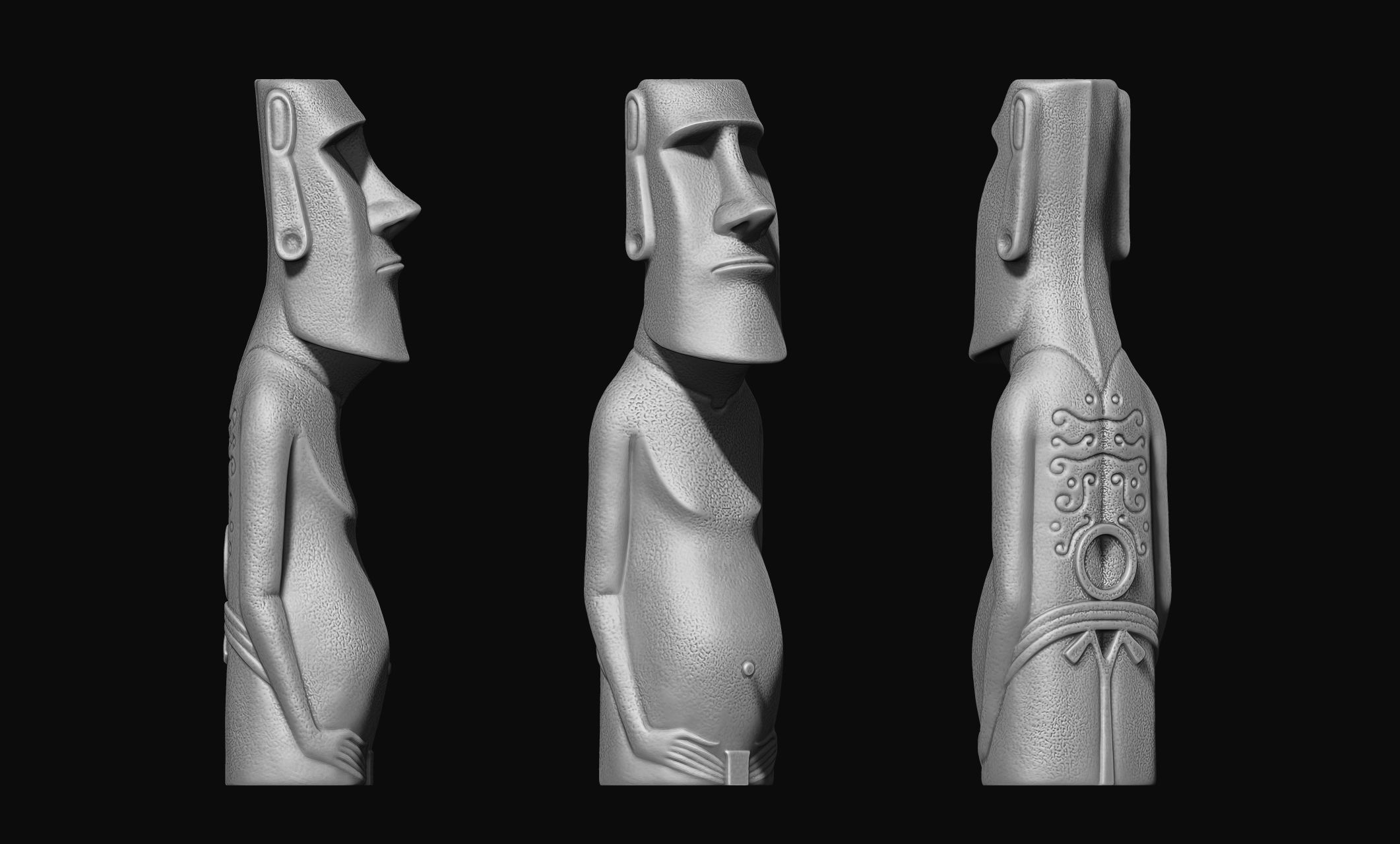 Moai Paro - Ahu Te Pito Kura 3D model 3D printable | CGTrader
